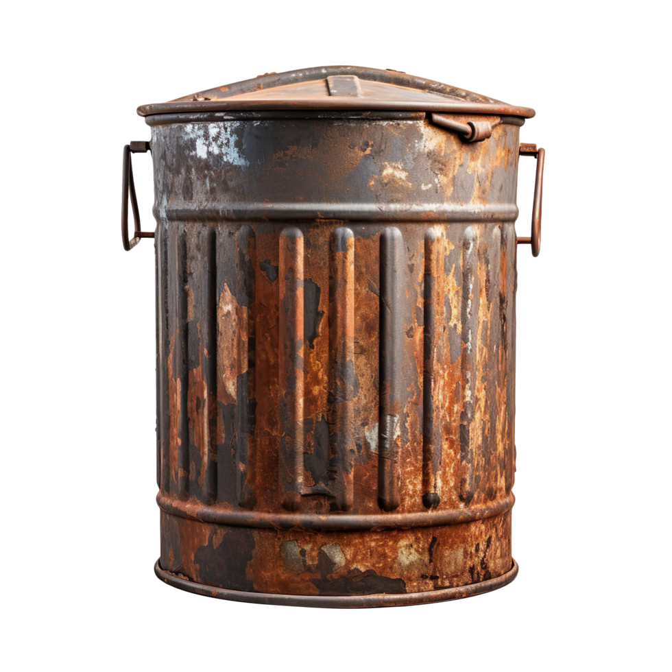 Old Garbage Can isolated on transparent background 50176849 PNG