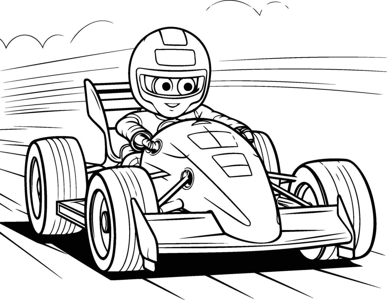 Coloring pages for kids racing car 50195076 Vector Art at Vecteezy