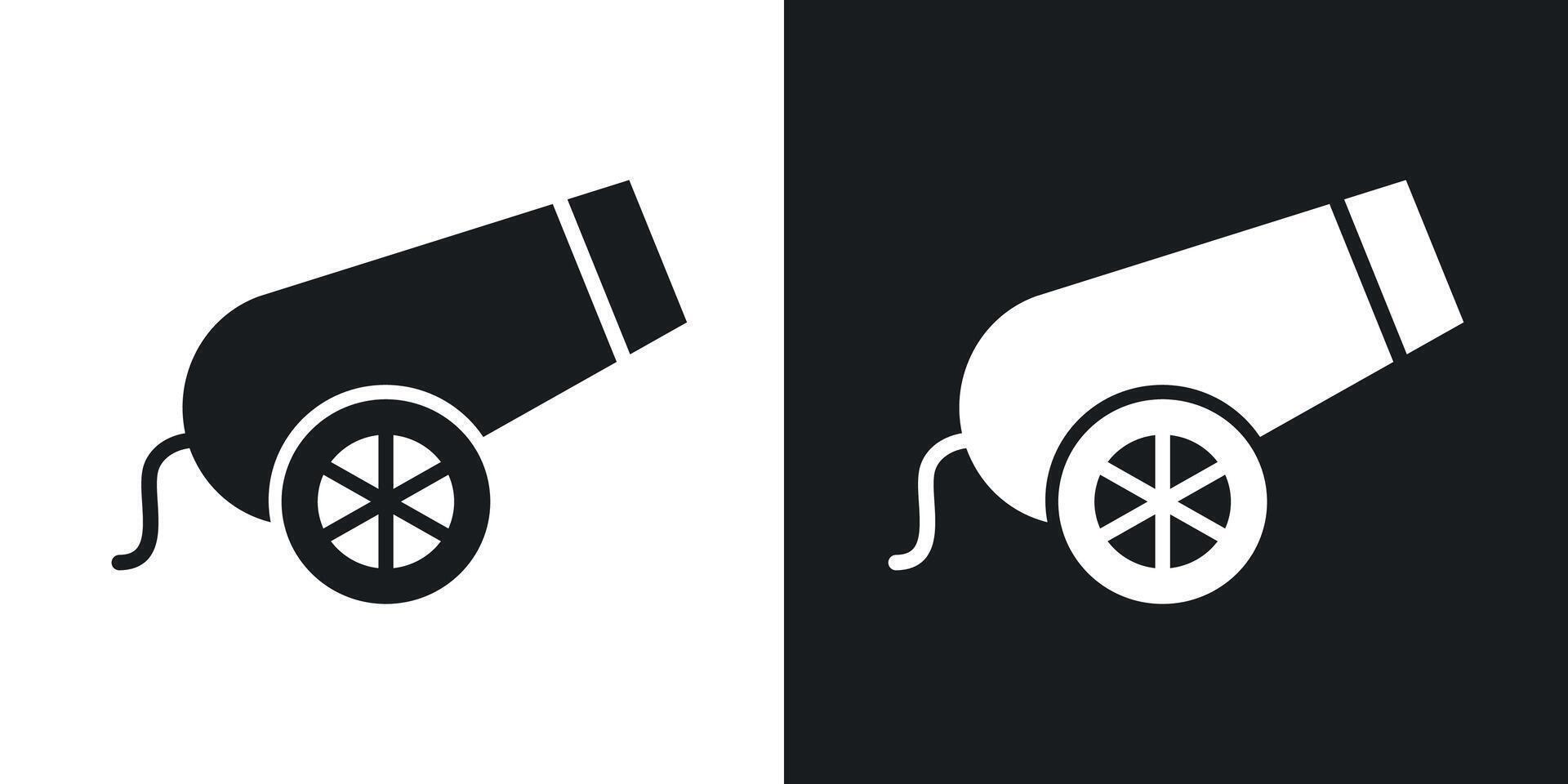 Cannonline In Thin Line Black Color Flat Simple Symbols Illustration