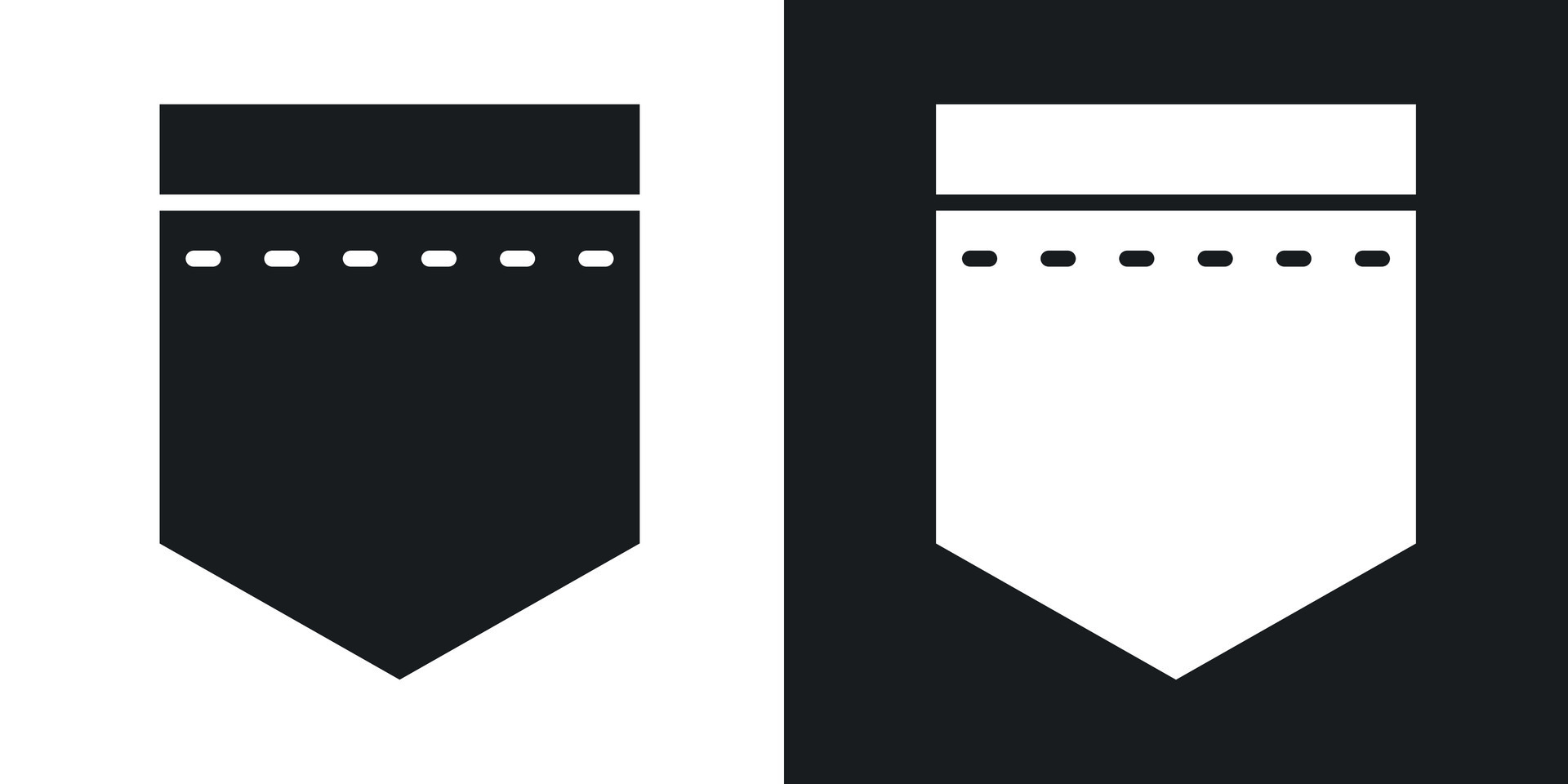 Pocketline In Thin Line Black Color Flat Simple Symbols Illustration
