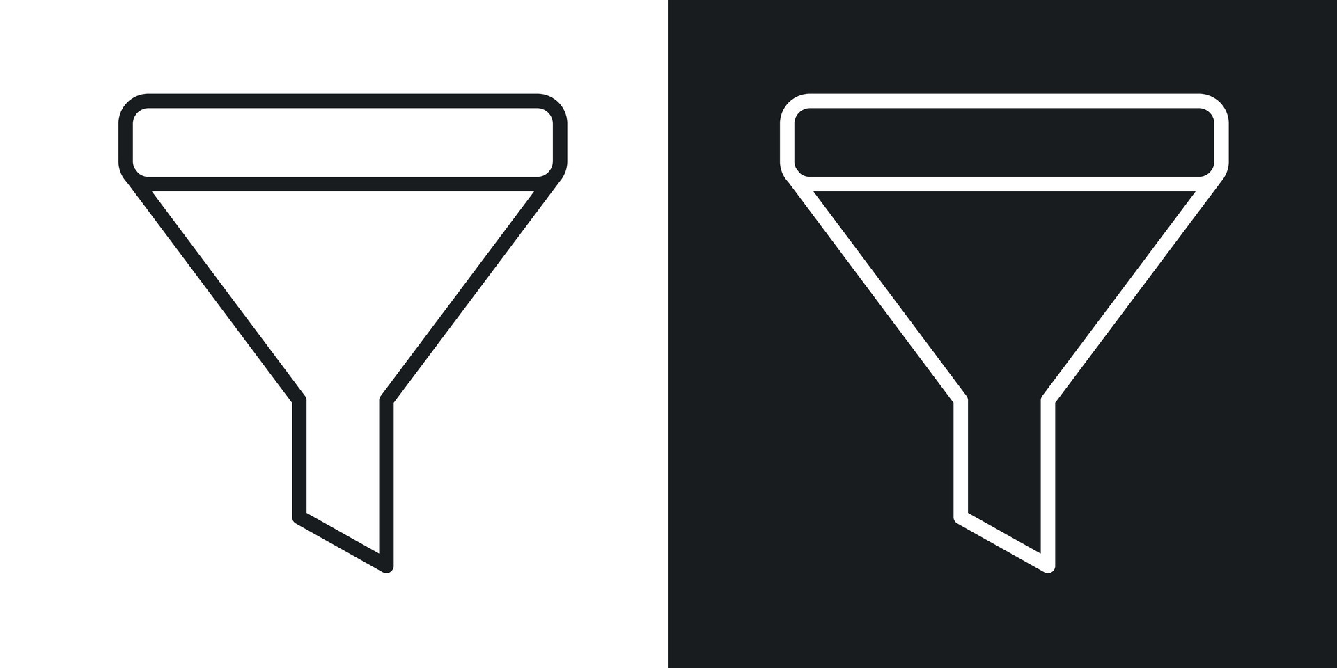 Filter icon icons in black and white filled style 50197768 Vector Art ...