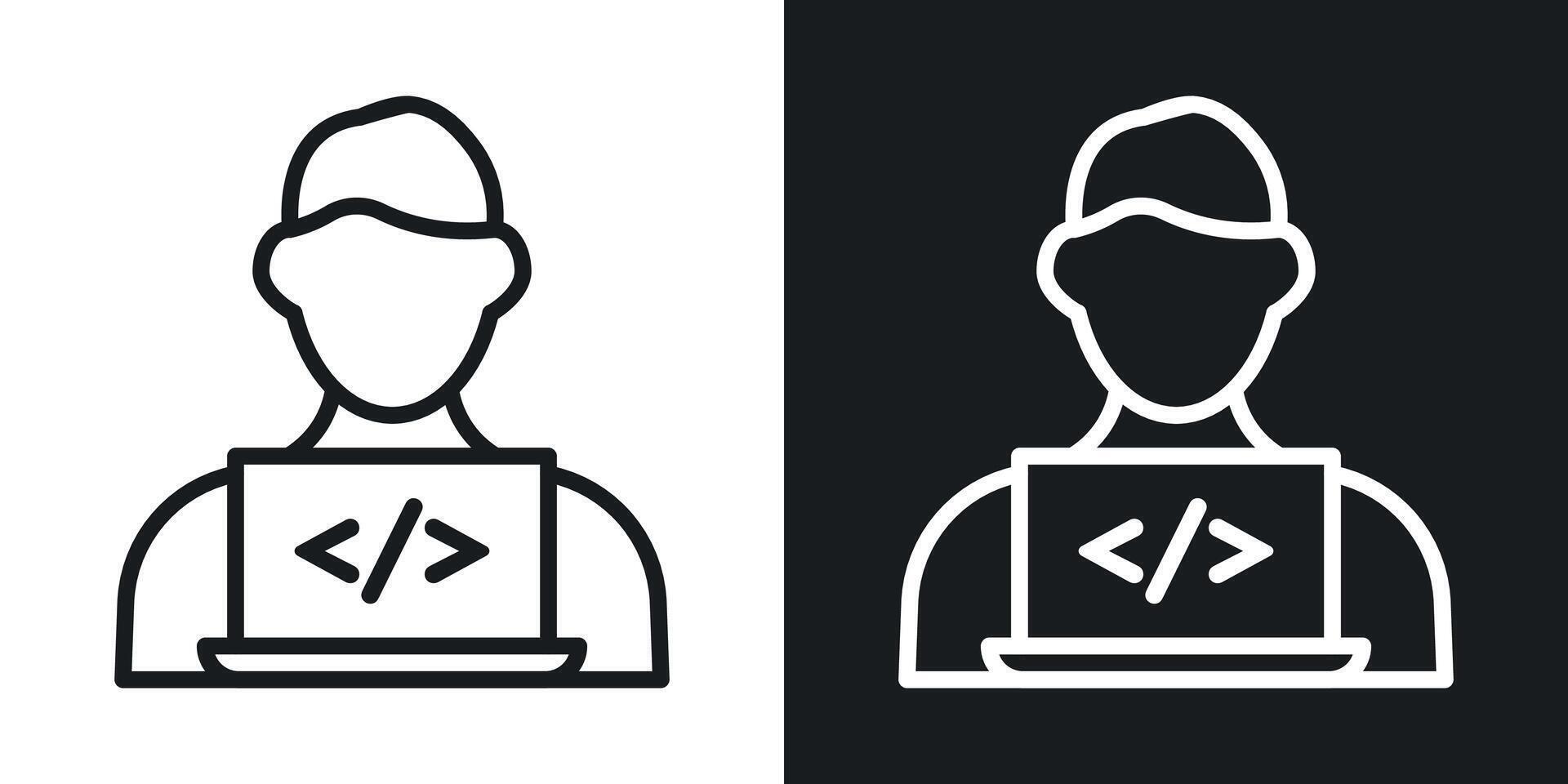 Programmerline In Thin Line Black Color Flat Simple Symbols
