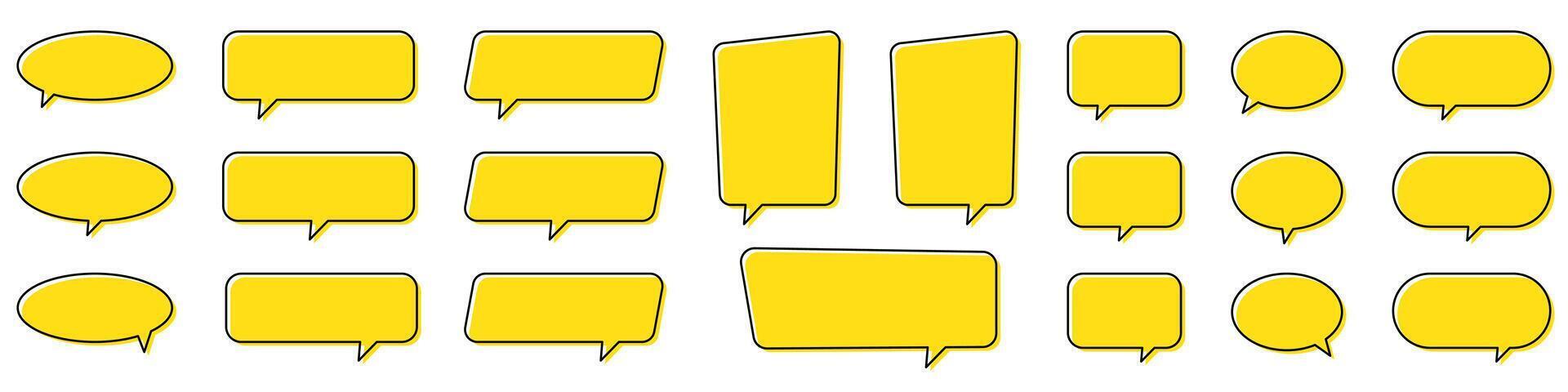 Chat bubble in yellow, speech bubble, message box set. 50210606 Vector ...