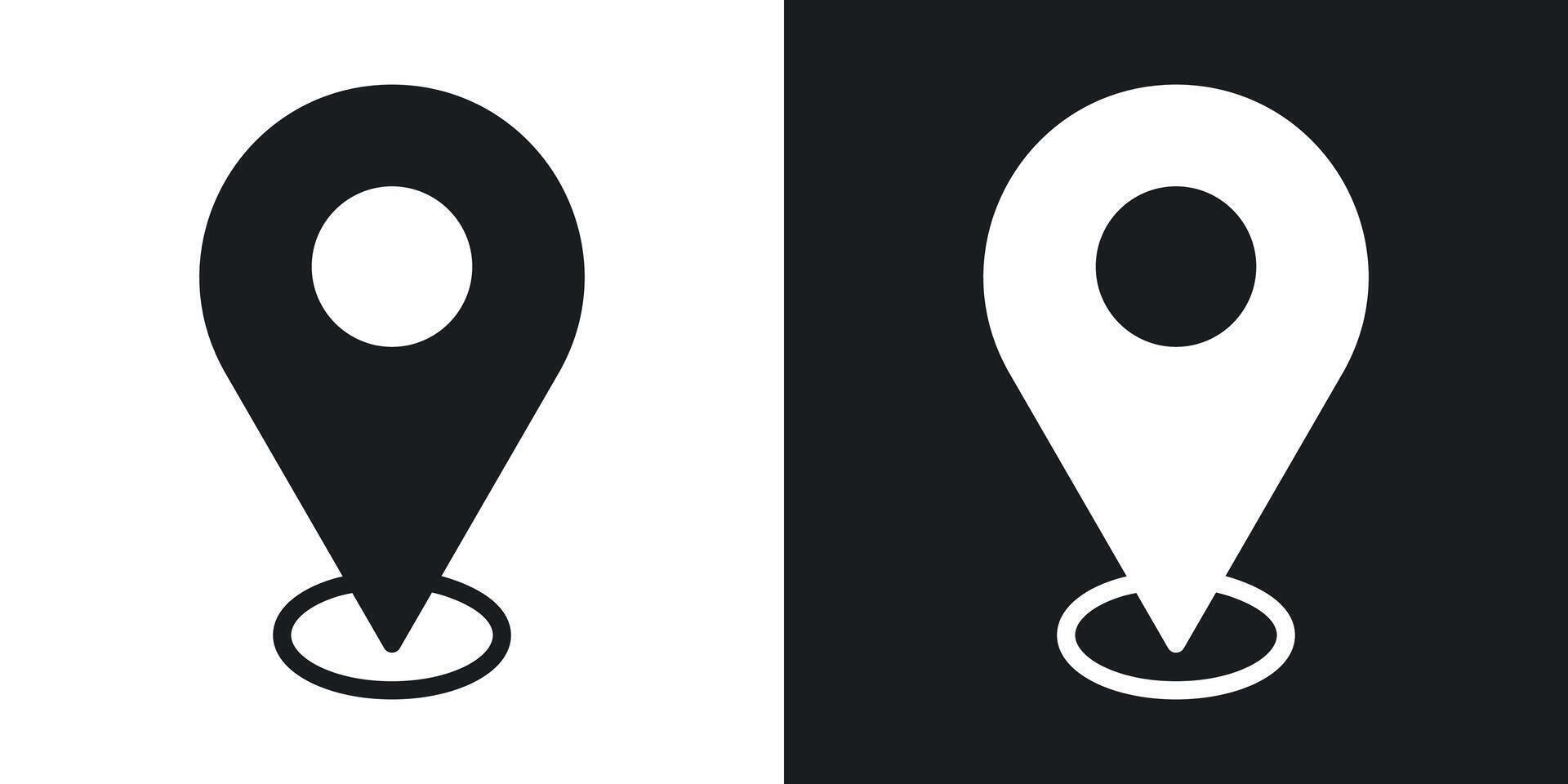 Map pointer icon set black filled and outlined style. 50216405 Vector Art at Vecteezy