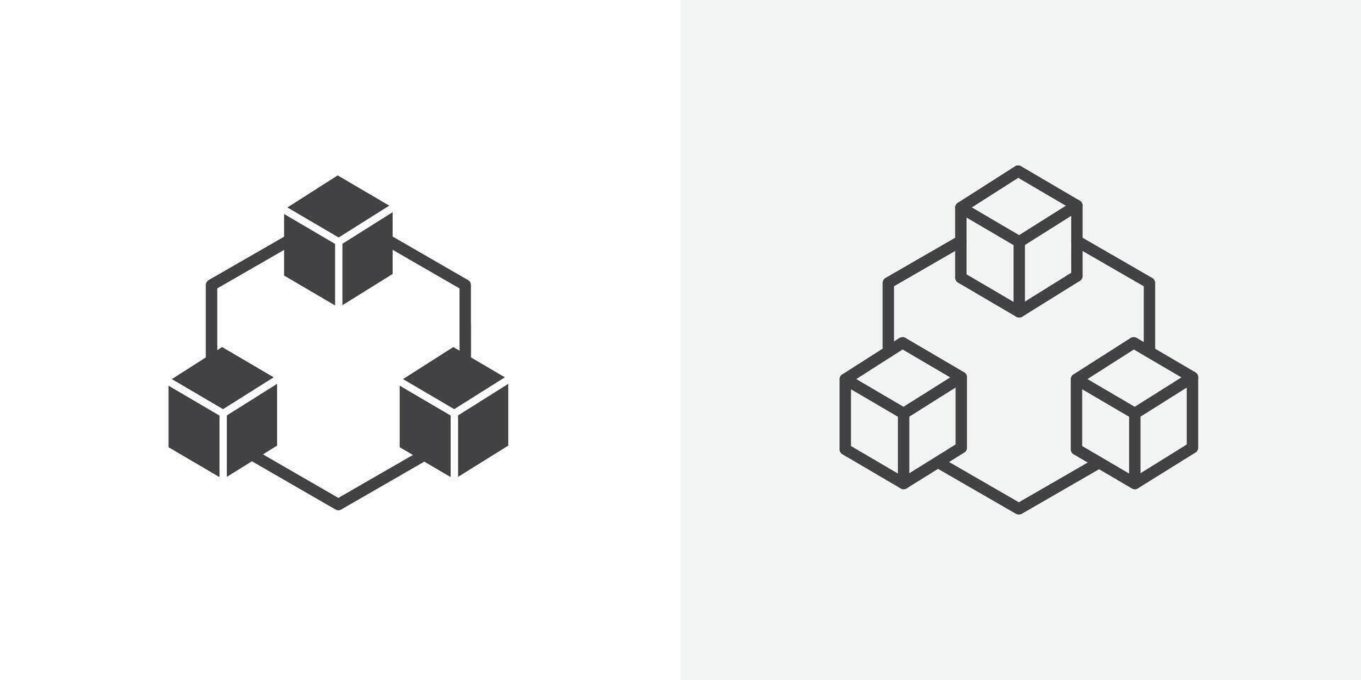 Modules icon set black filled and outlined style. 50217606 Vector Art ...