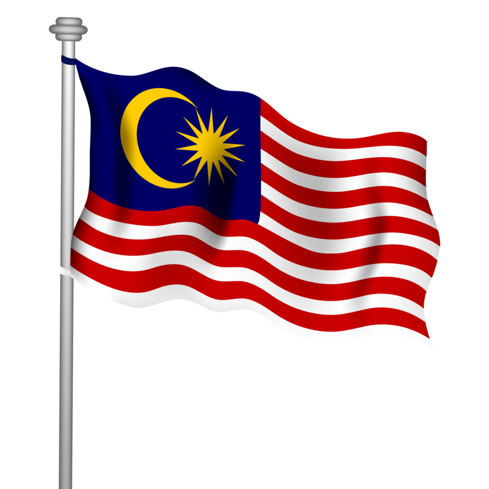 Malaysian Flag Clipart With The Flagpole 50218033 Png