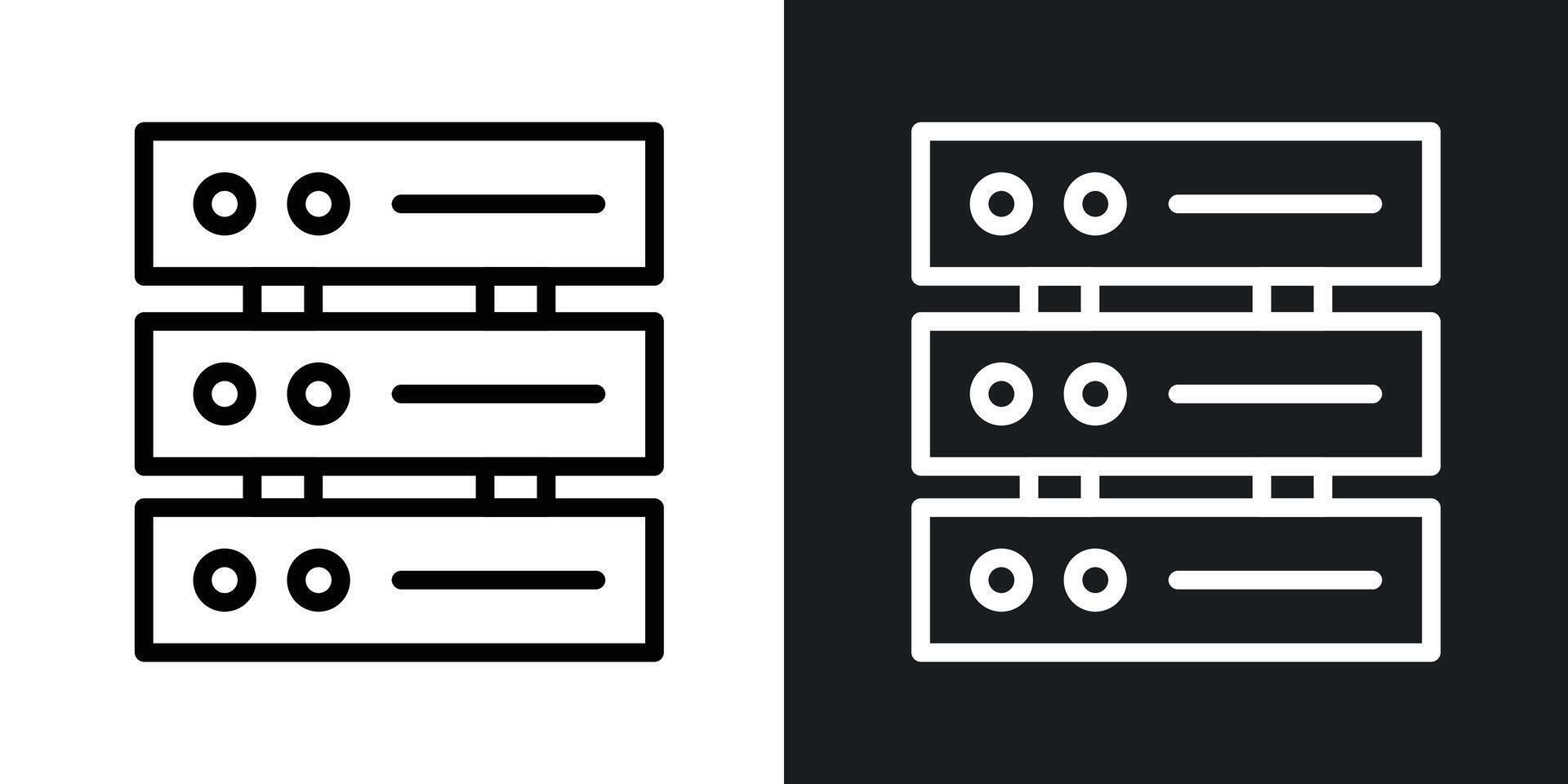 server rack icon set black filled and outlined style. 50220230 Vector ...
