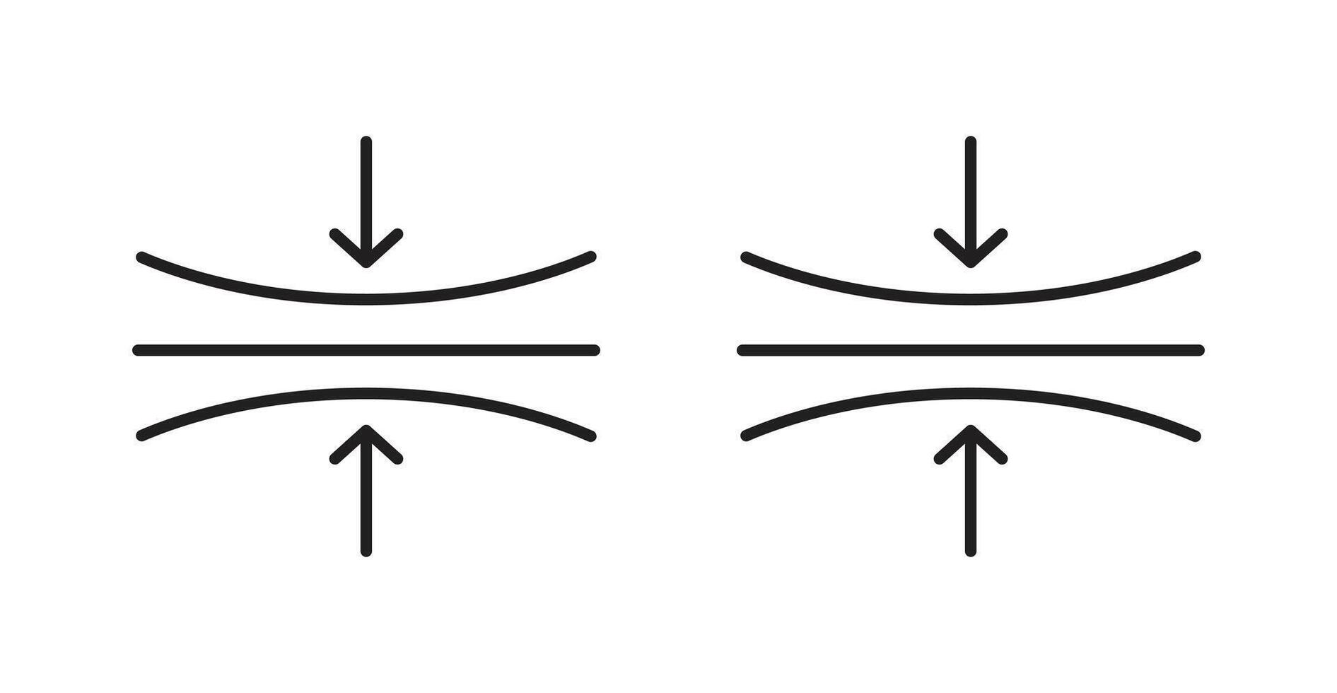 Elasticity icon set black filled and outlined style. 50221043 Vector ...