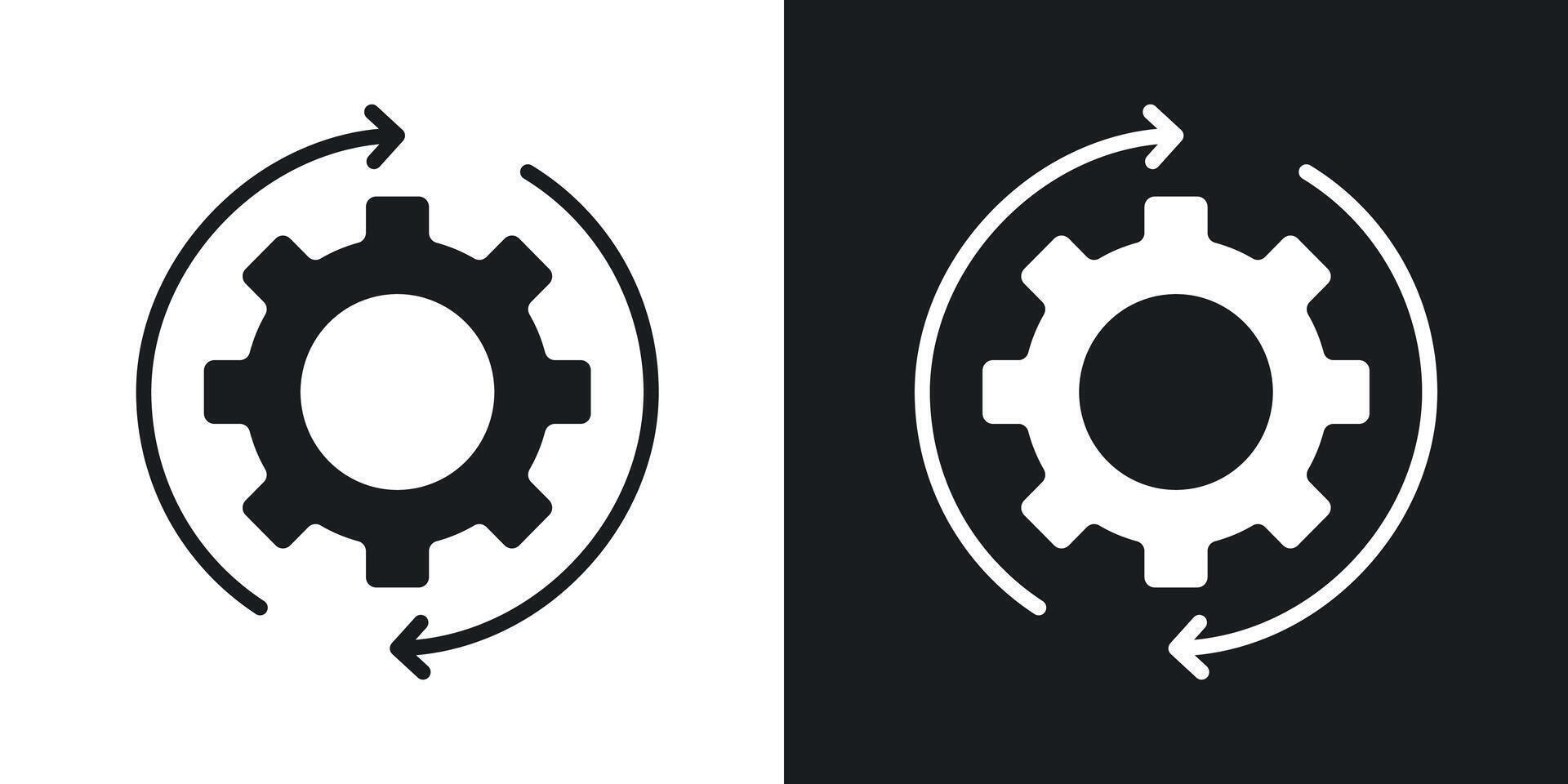 Processing icon set black filled and outlined style. 50223722 Vector ...