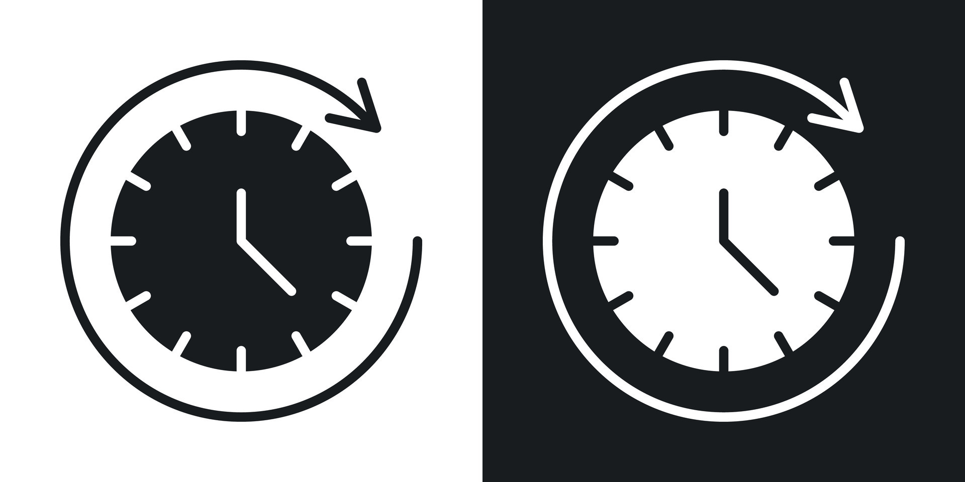Wait time icon set black filled and outlined style. 50224006 Vector Art ...