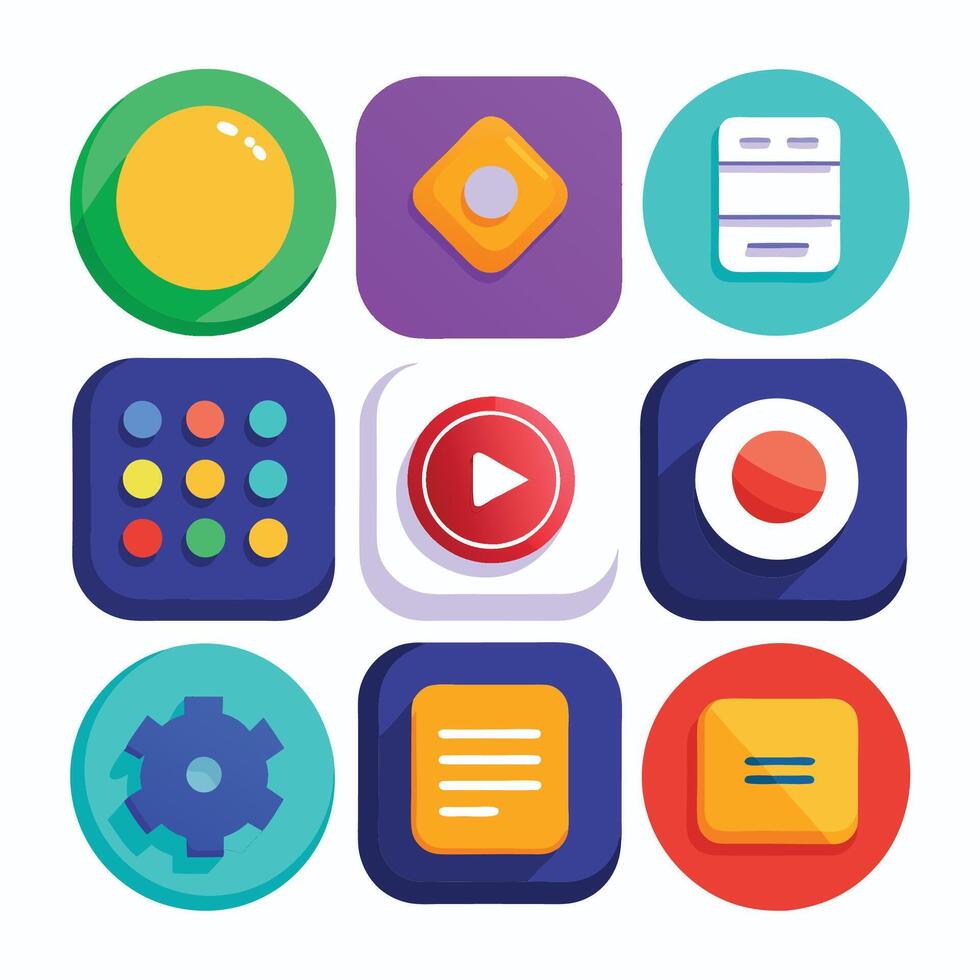 Collection of Web Buttons Set 50230089 Vector Art at Vecteezy