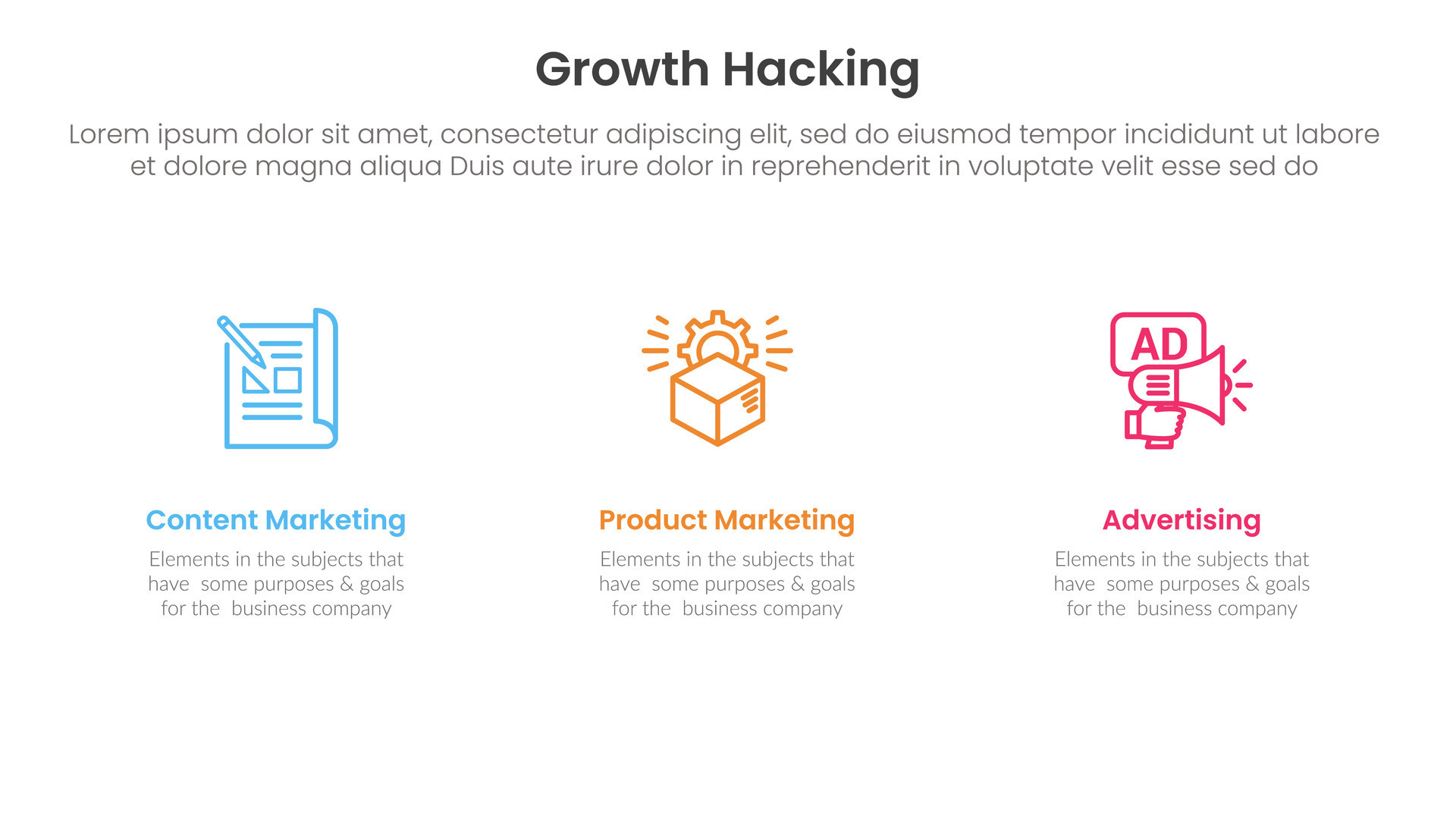growth hacking infographic 3 point with clean and simple information on ...
