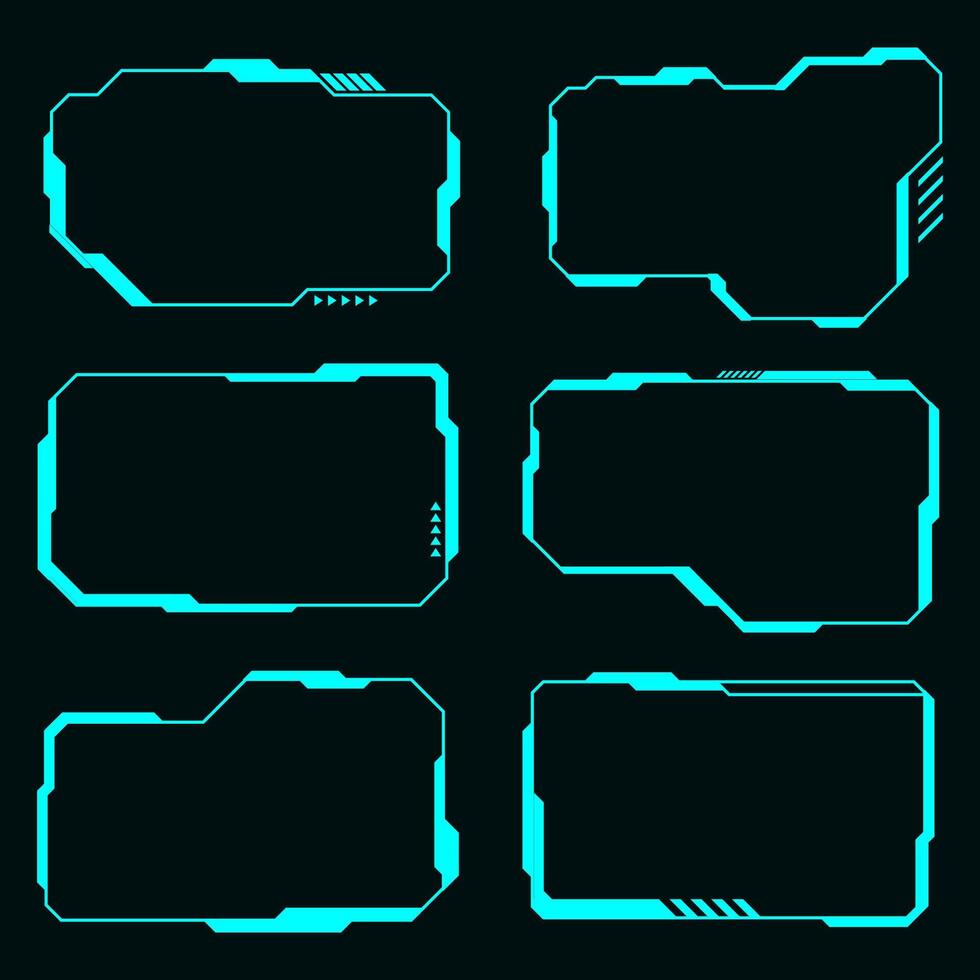 Technology futuristic set hi tech frame element. HUD focus sci-fi square shape design. 50237673 ...