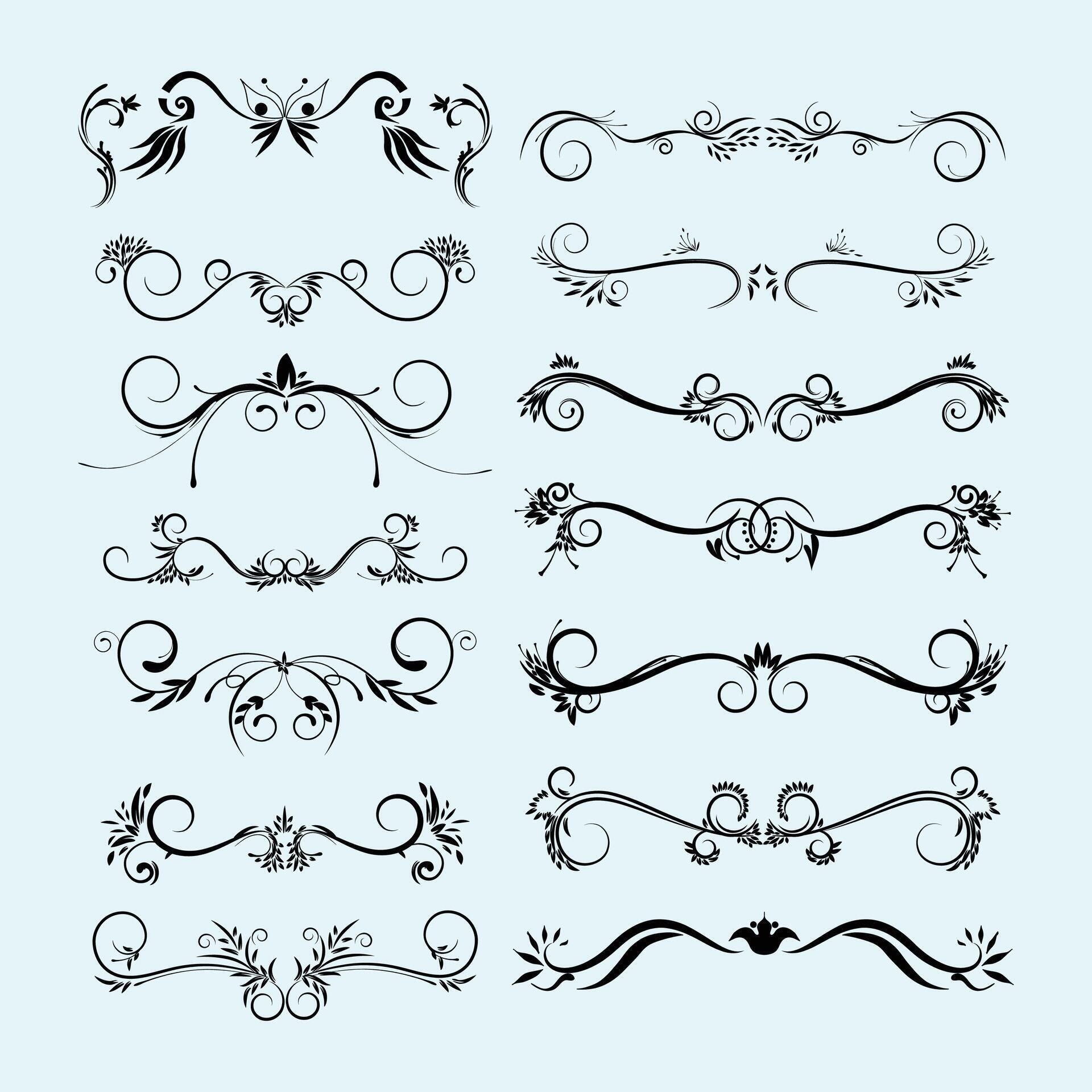 Set of decorative scroll design elements 50244718 Vector Art at Vecteezy