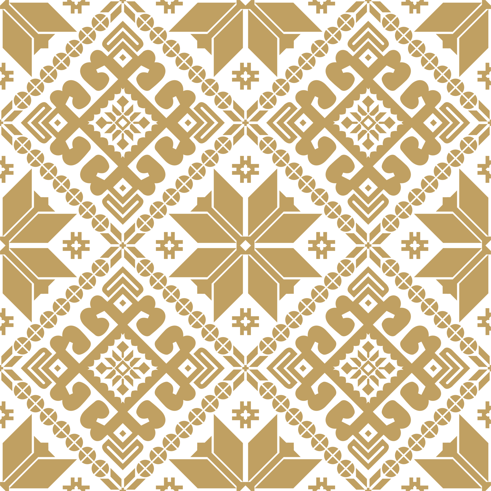 Traditional Indonesian songket weaving ornament design pattern elements in gold color. Suitable ...