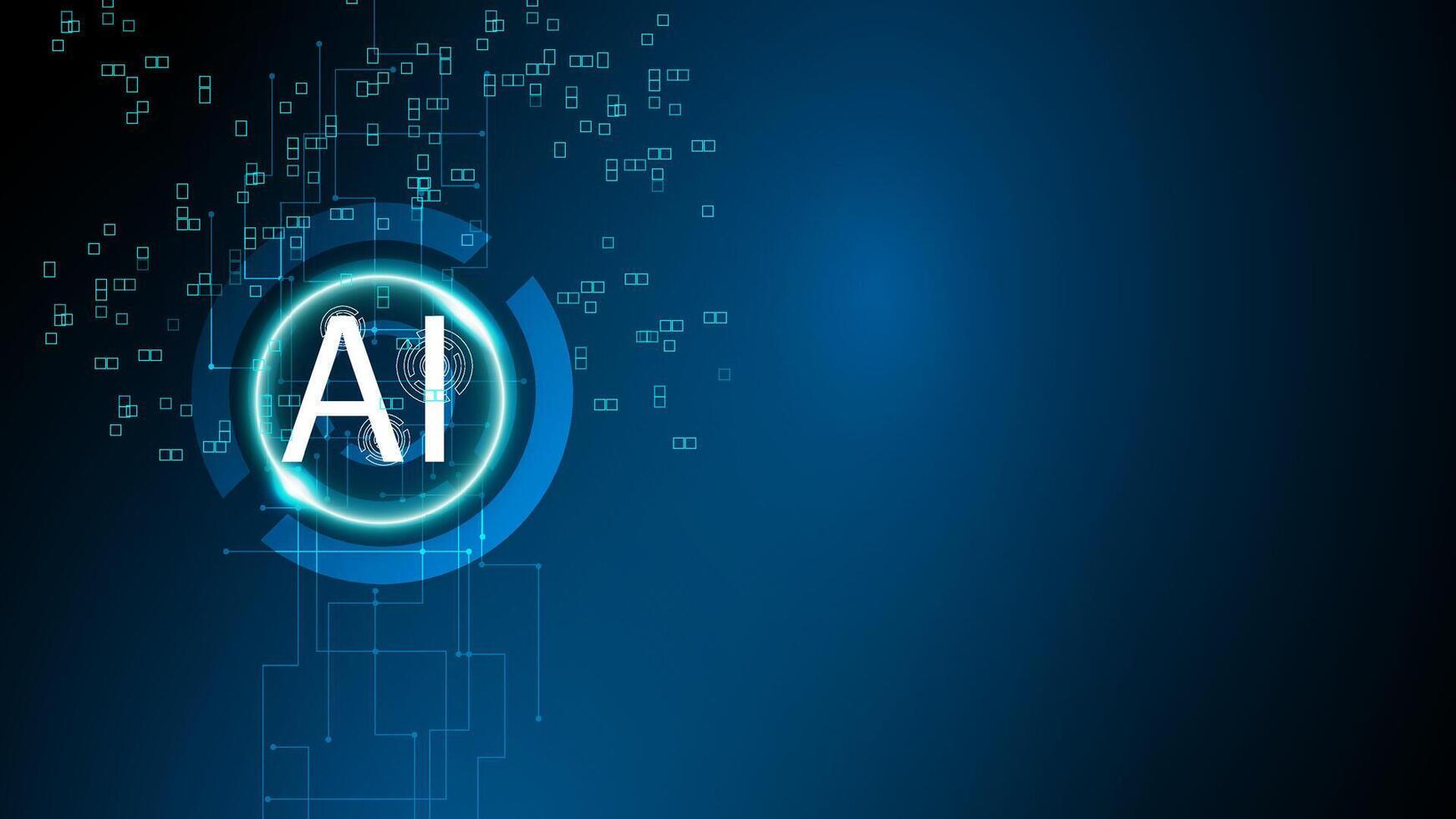 illustration. Artificial intelligence background. Machine learning ...