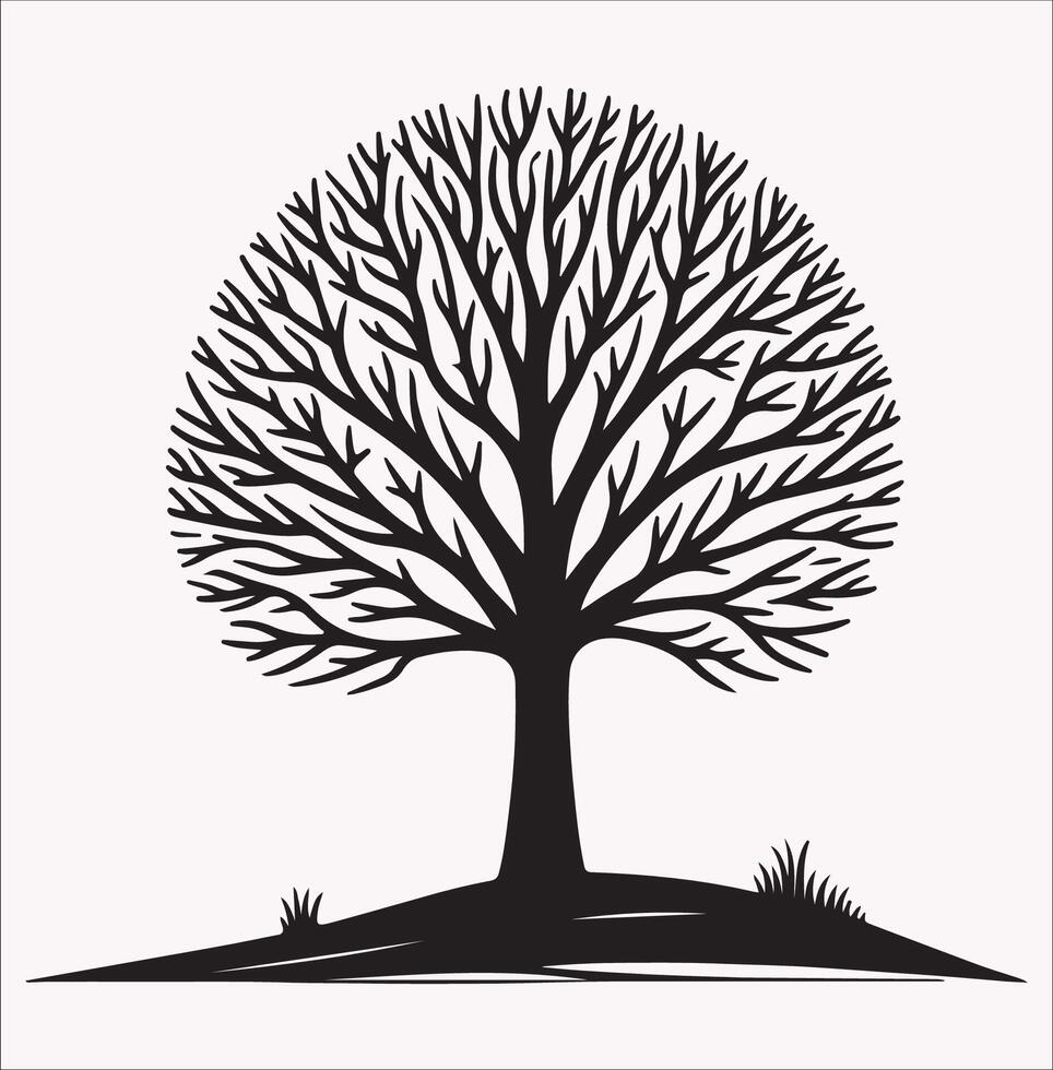 How To Draw A Tree Silhouette