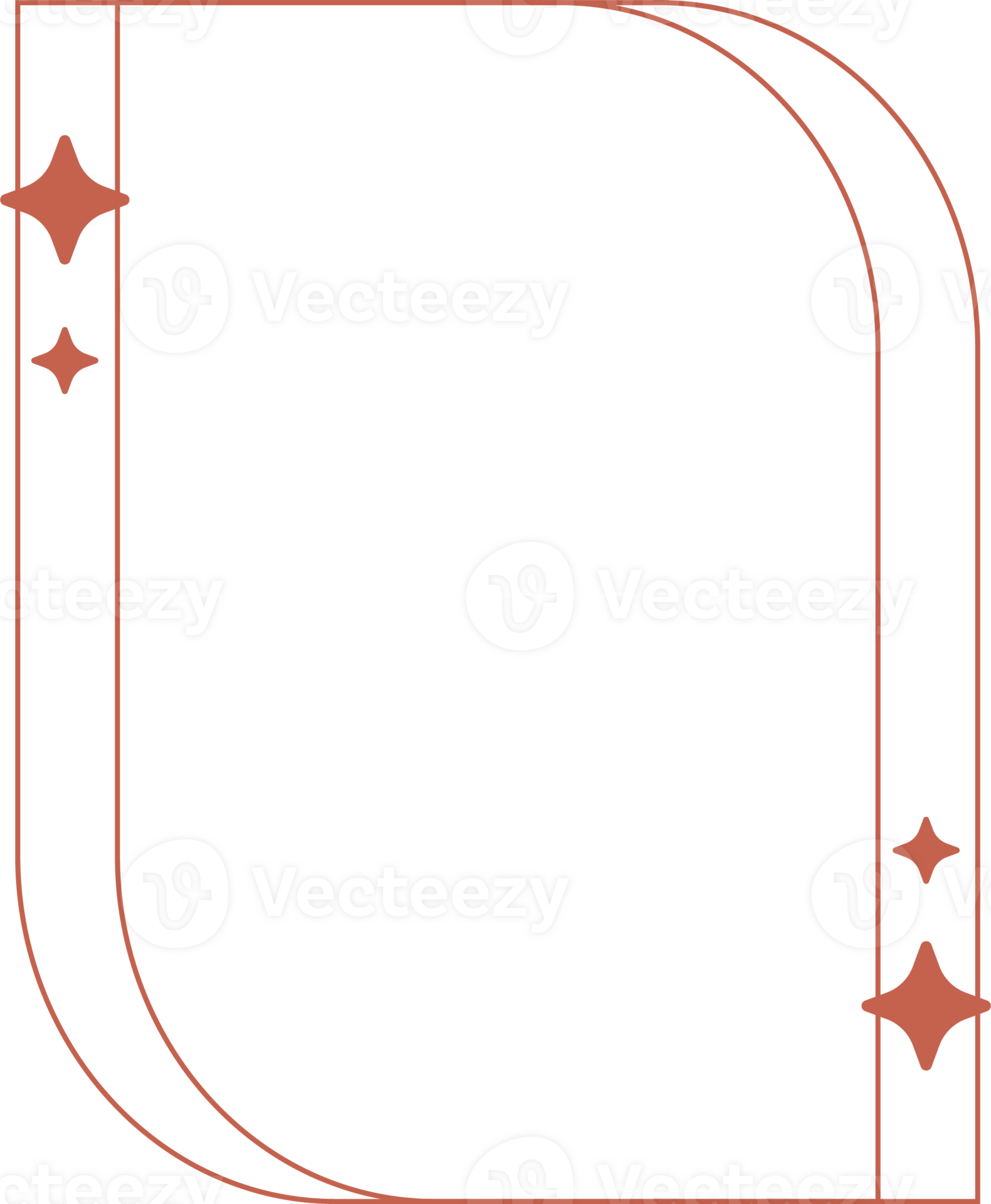 Aesthetic Frame Shape Outline Minimal Graphic Element With Stars Abstract Boho Arch With