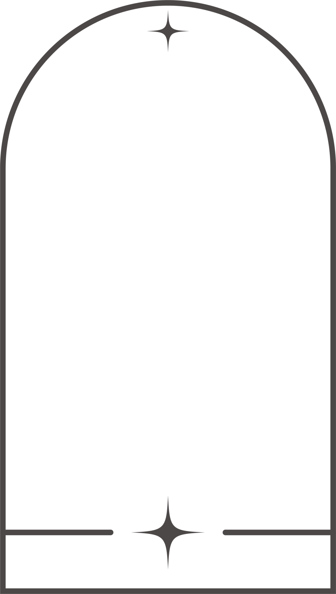 Outline Frame With Stars Aesthetic Border Element Minimal Graphic