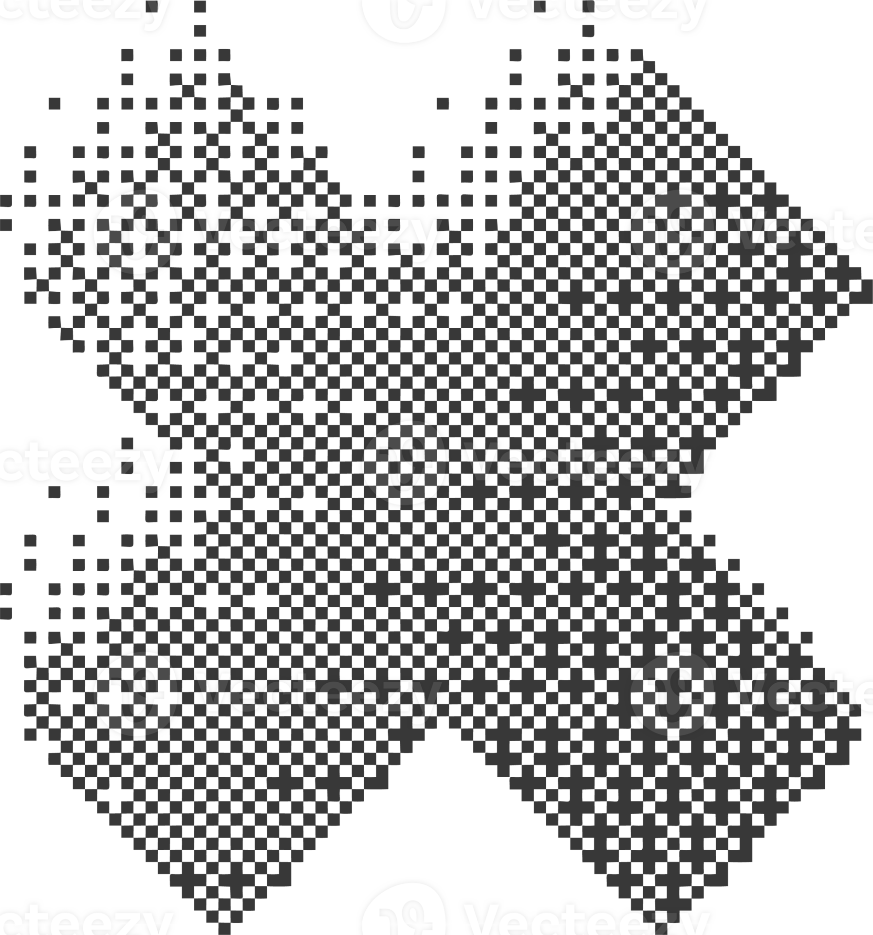 Pixel Pattern Shape Textured Cross With Bitmap Y2k Dither Gradient Retro Sign With Old