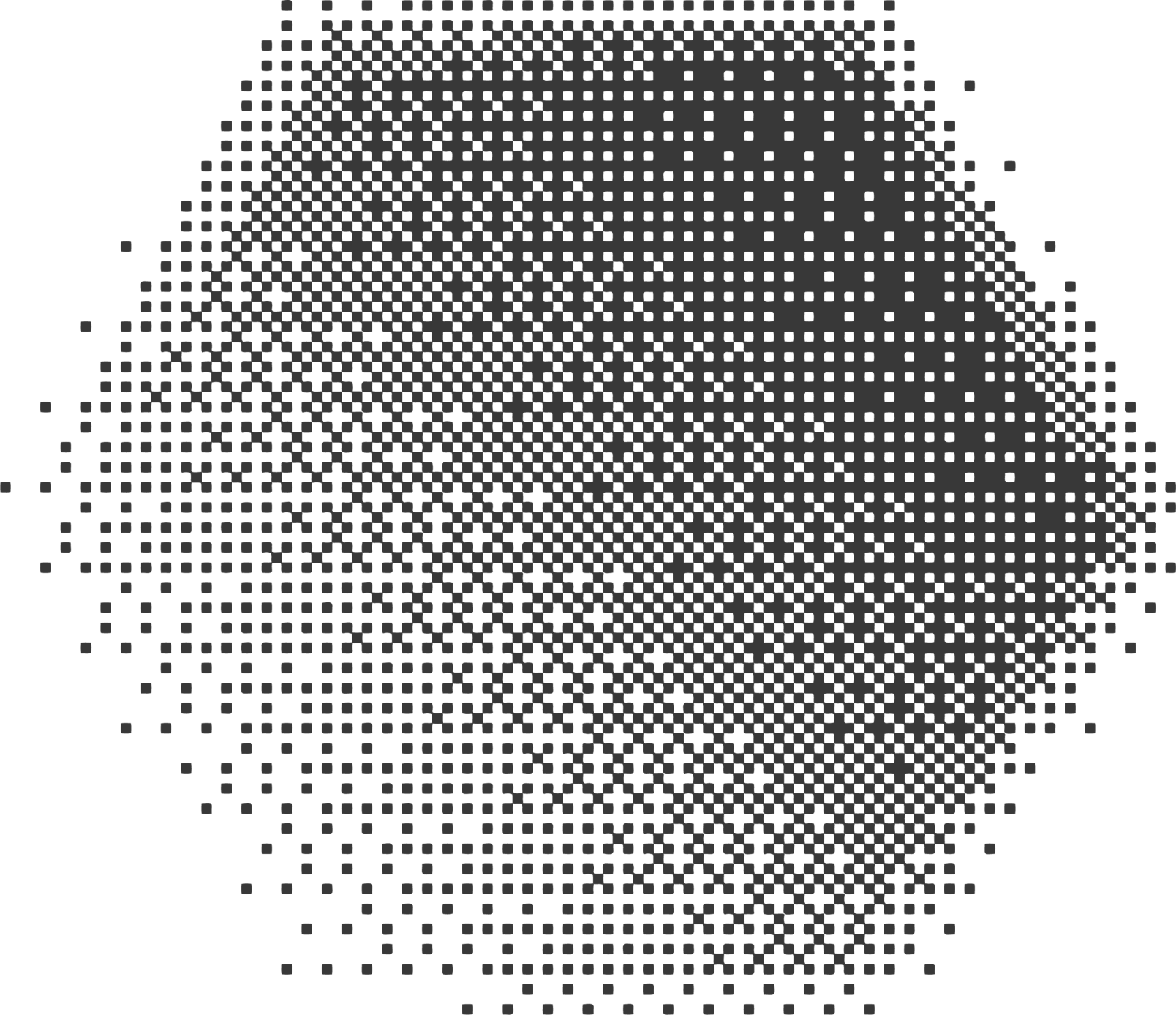 Bitmap Pixel Arcade Game Effect Hexagon Y2k Halftone Shape Dither