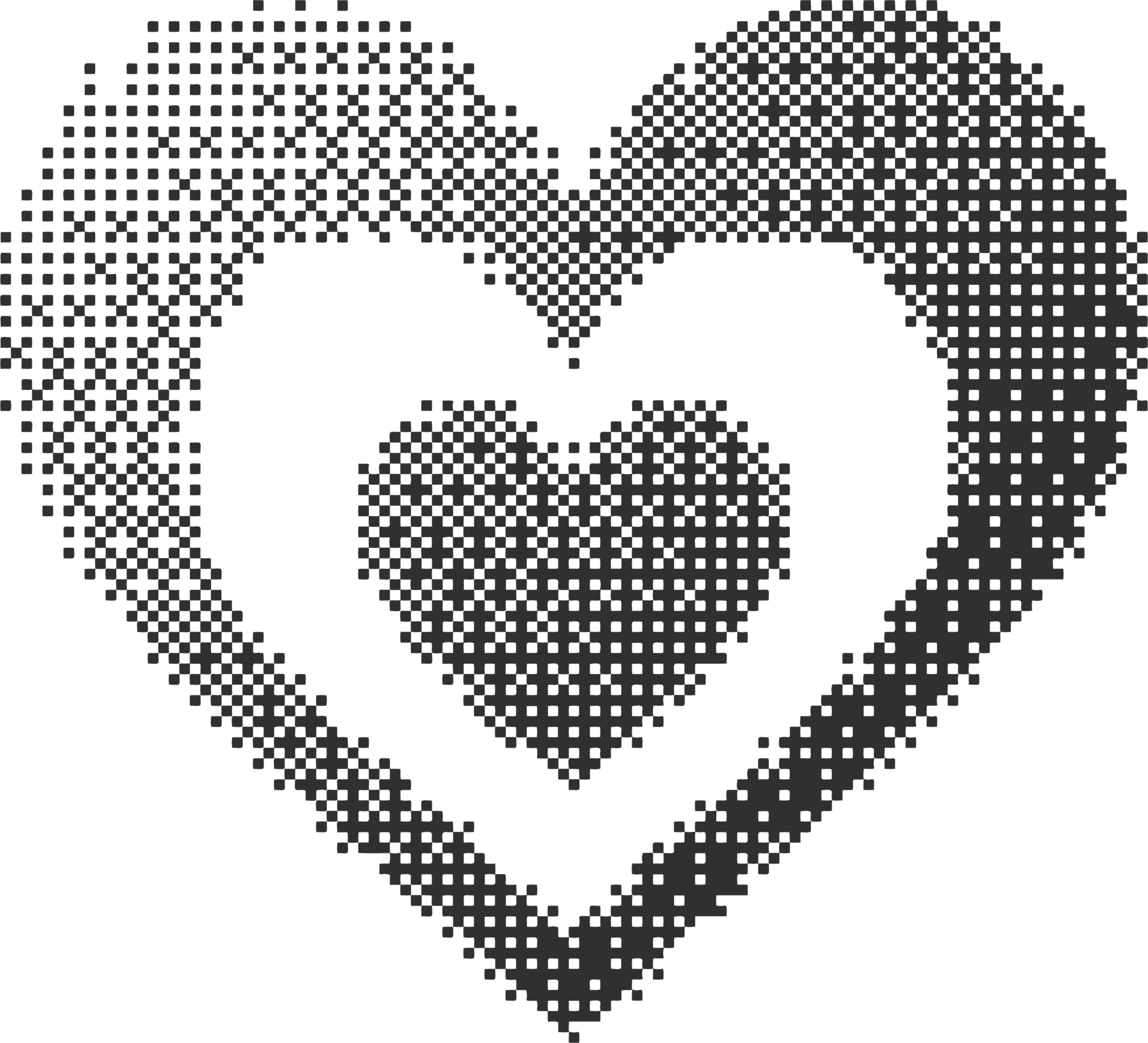 Bitmap Pattern Abstract Heart Shape Halftone Gradient Element Y2k Graphic Abstract Icon