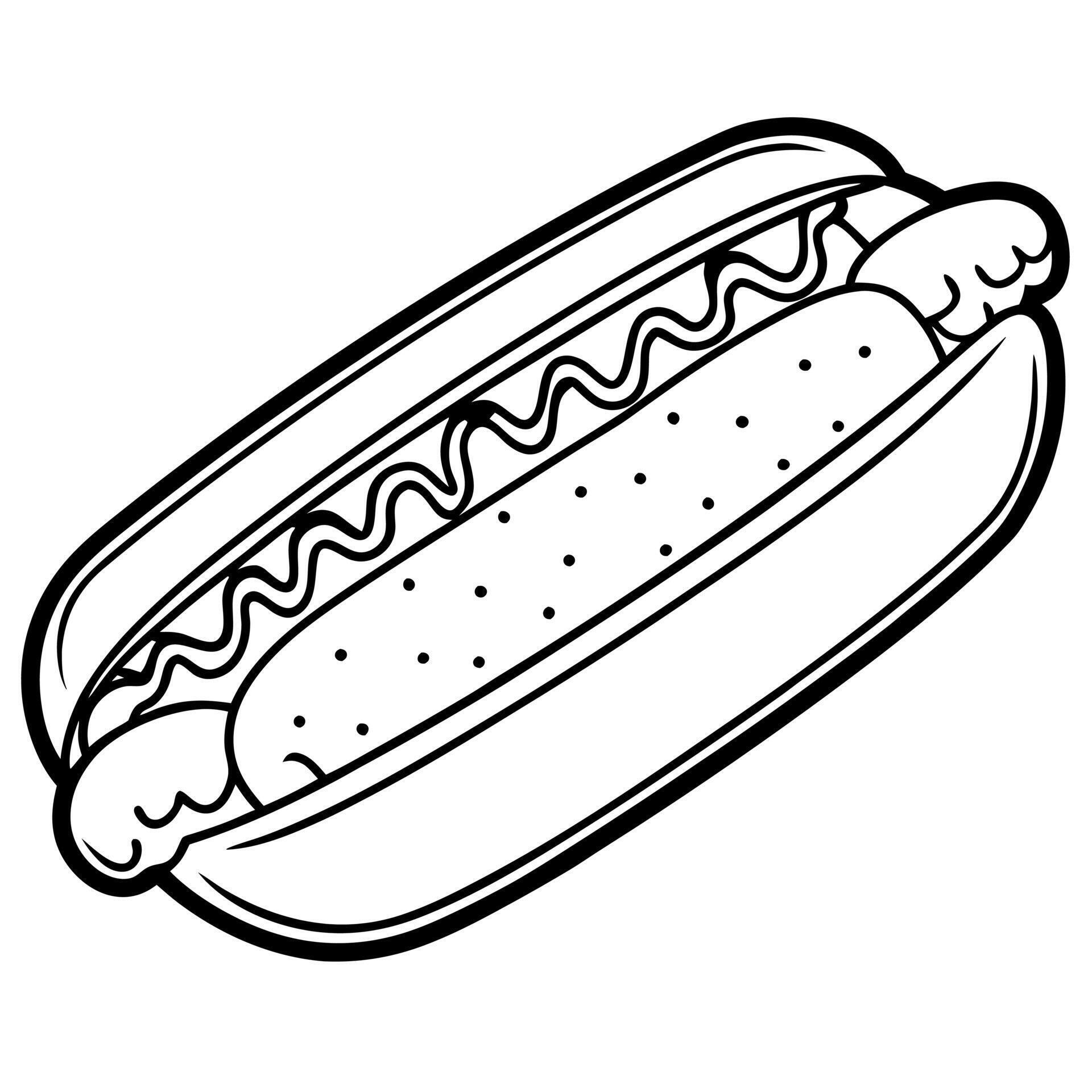 Hot dog coloring pages - free printable coloring pages 50275143 Vector ...