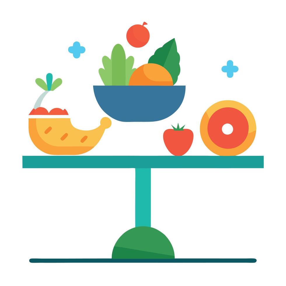 Balanced Chicken Salad Low Carb High Protein Flat Design Illustration 50276200 Vector Art At
