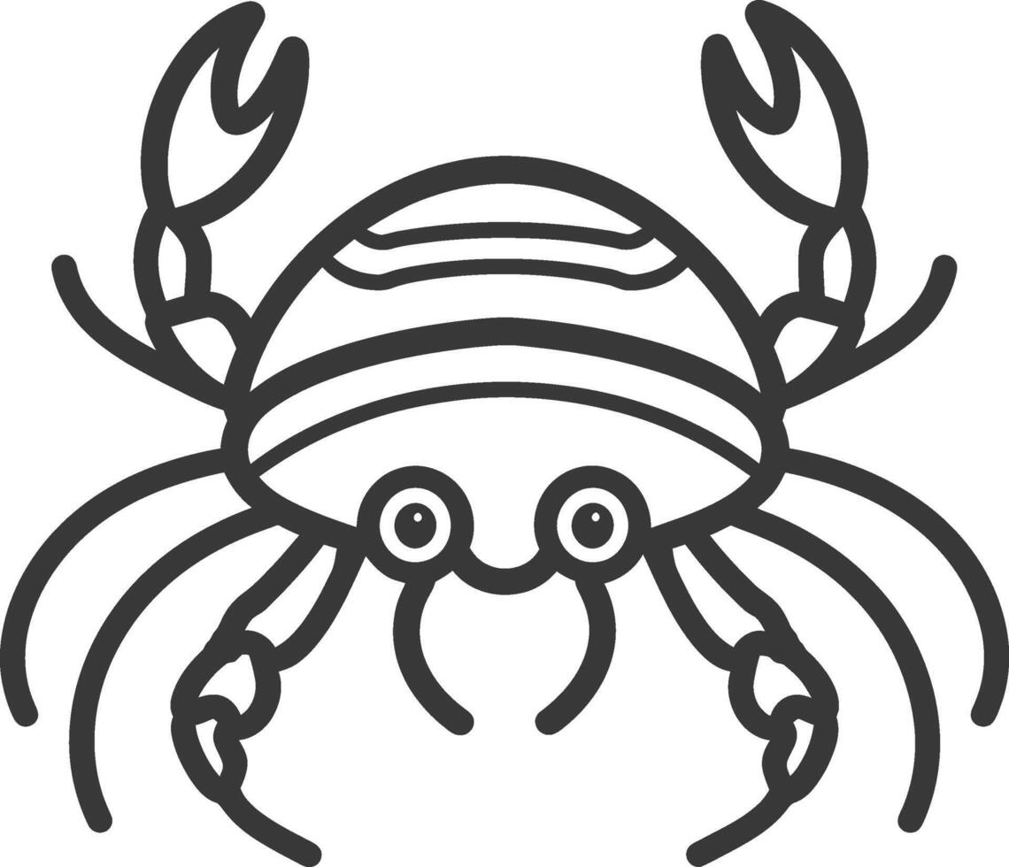 Black And White Line Drawing Of A Crab Facing Forward 50278757 Vector Art At Vecteezy