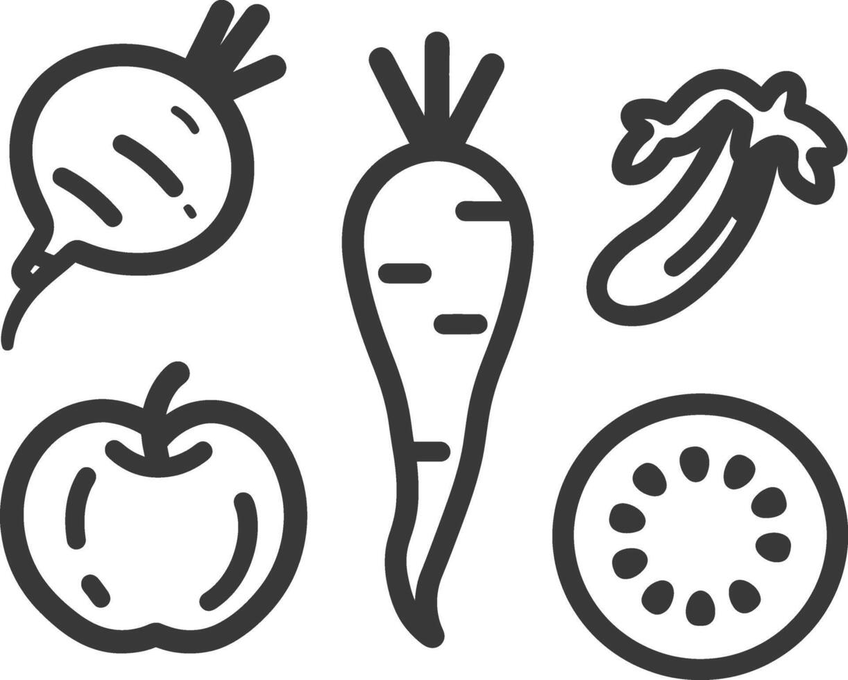Vegetables line icon set, black and white illustration 50283722 Vector ... Vegetables line icon set, black and white illustration 50283722 Vector ...