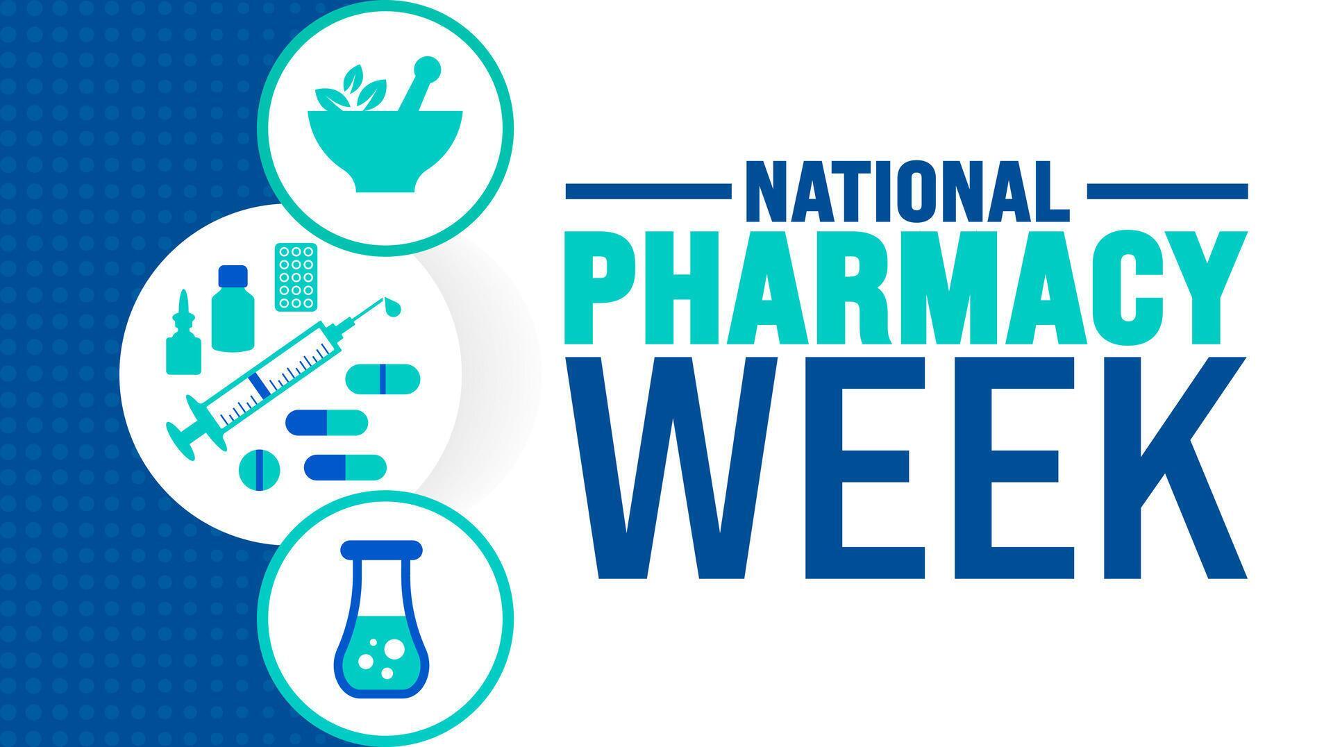 national pharmacy week background or banner design template is observed every year in October ...