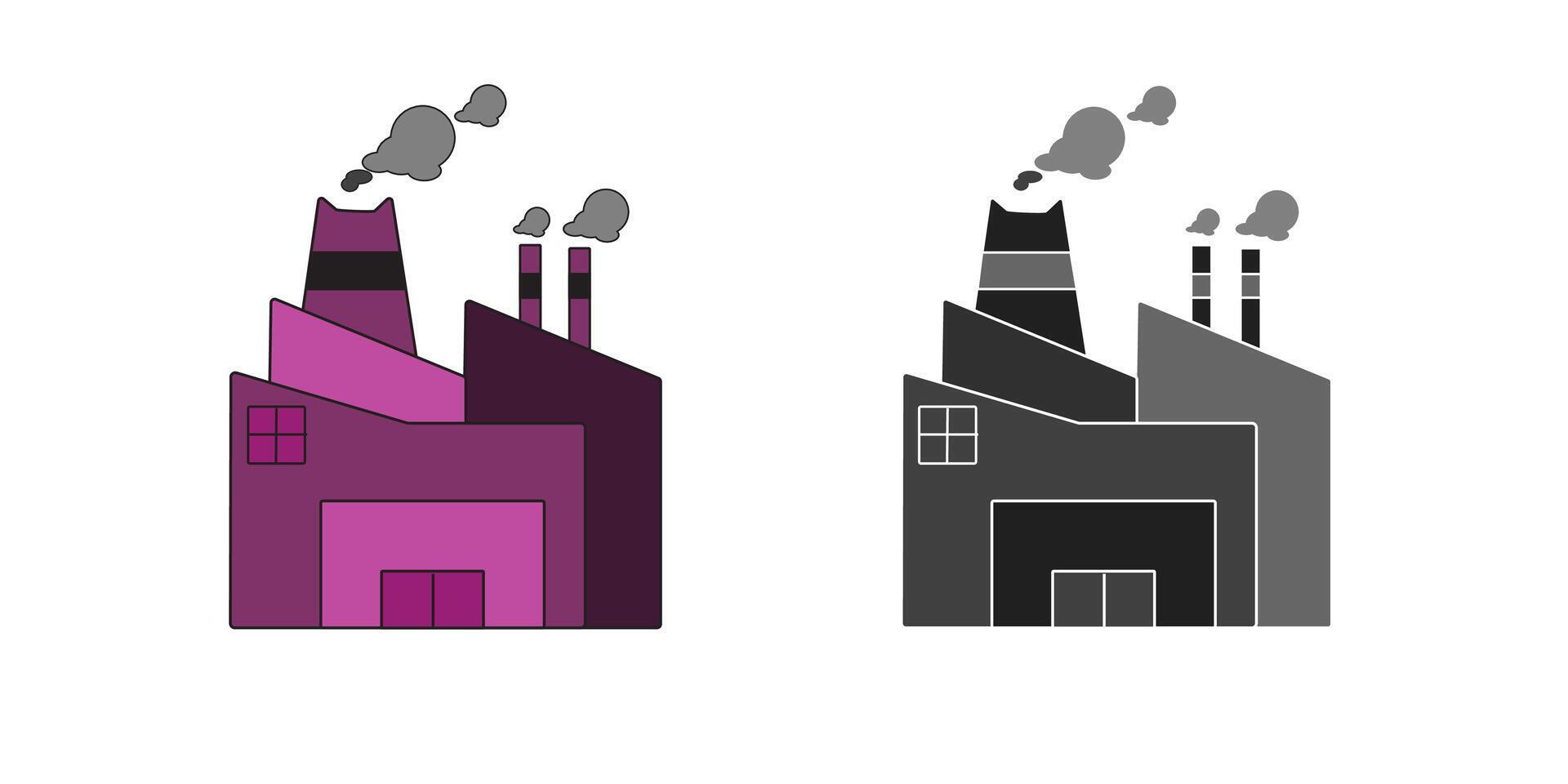Industrial factories icons set. Factory icon illustration. Industry ... Industrial factories icons set. Factory icon illustration. Industry ...