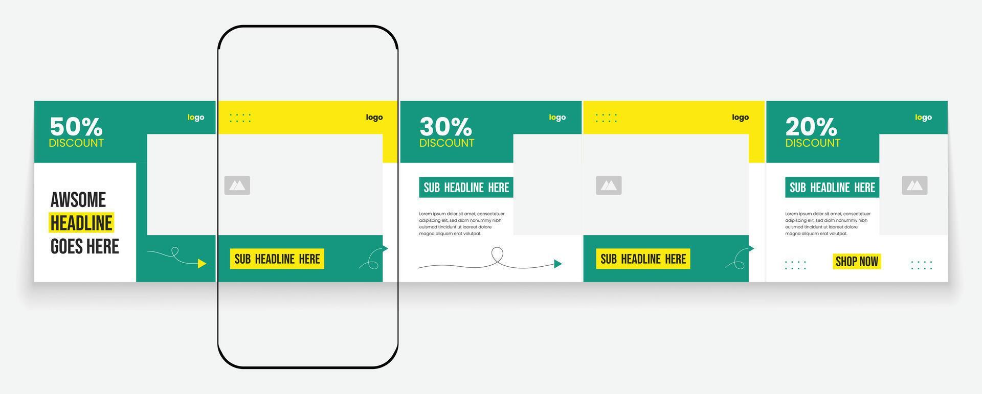 Business carousel banner. Social media post bundle. Digital marketing ...