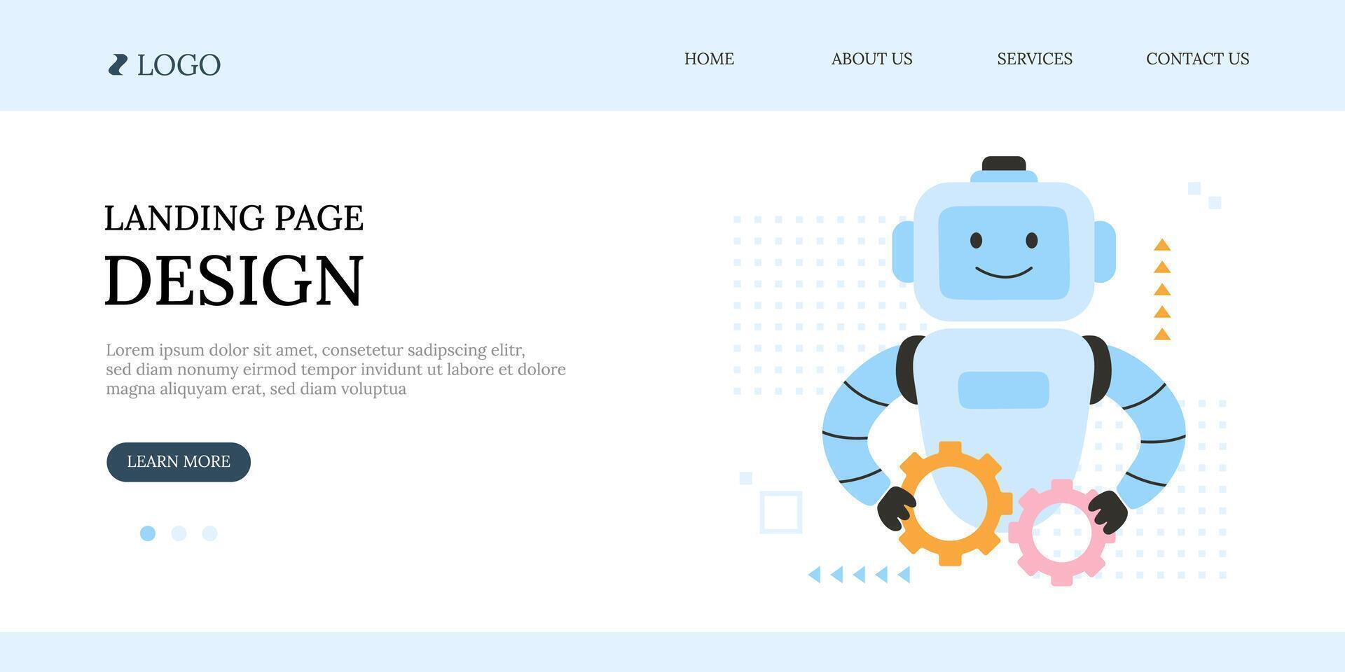 Artificial intelligence robot landing page 50345363 Vector Art at Vecteezy