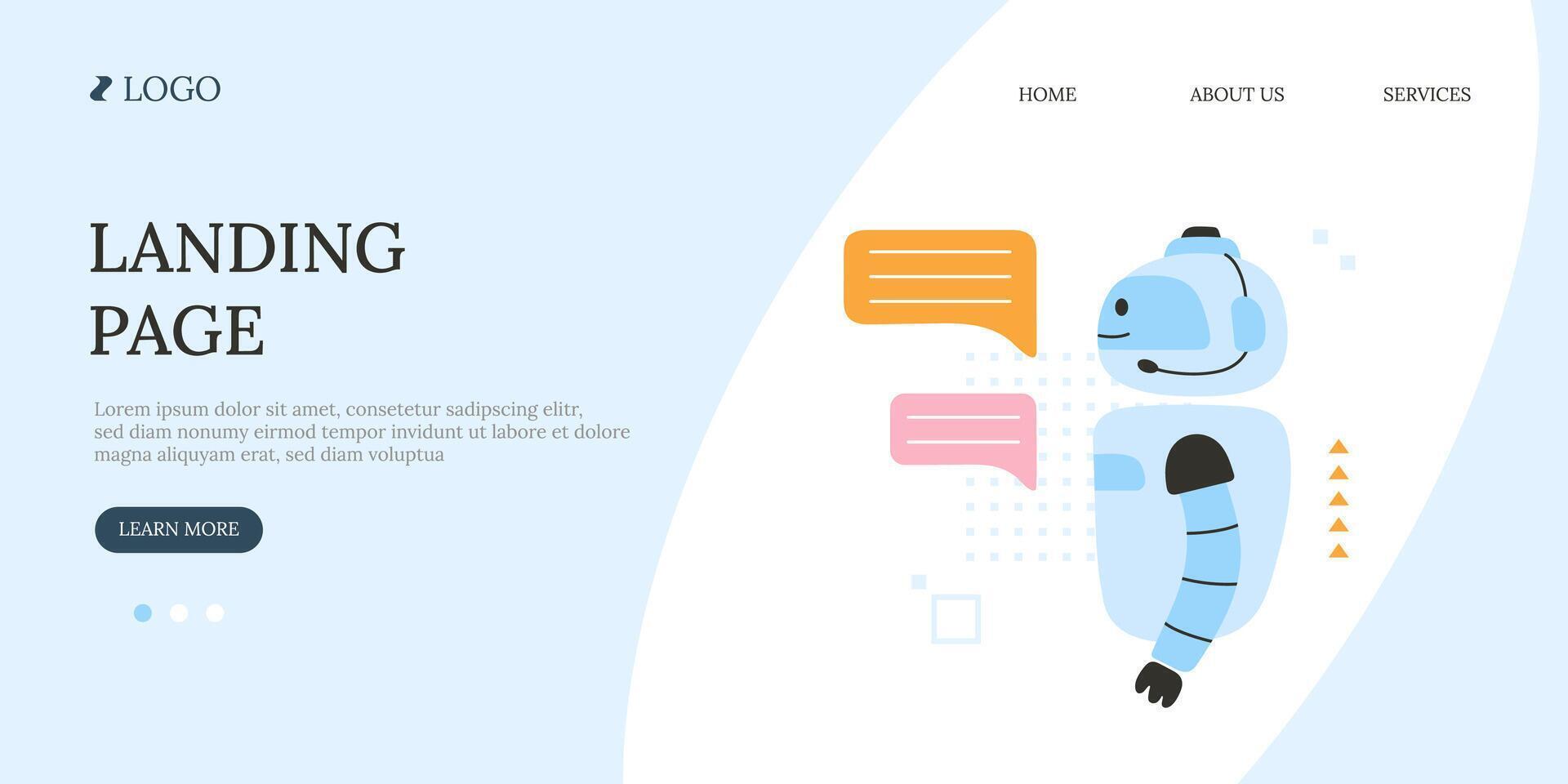 AI chatbot landing page template 50345369 Vector Art at Vecteezy