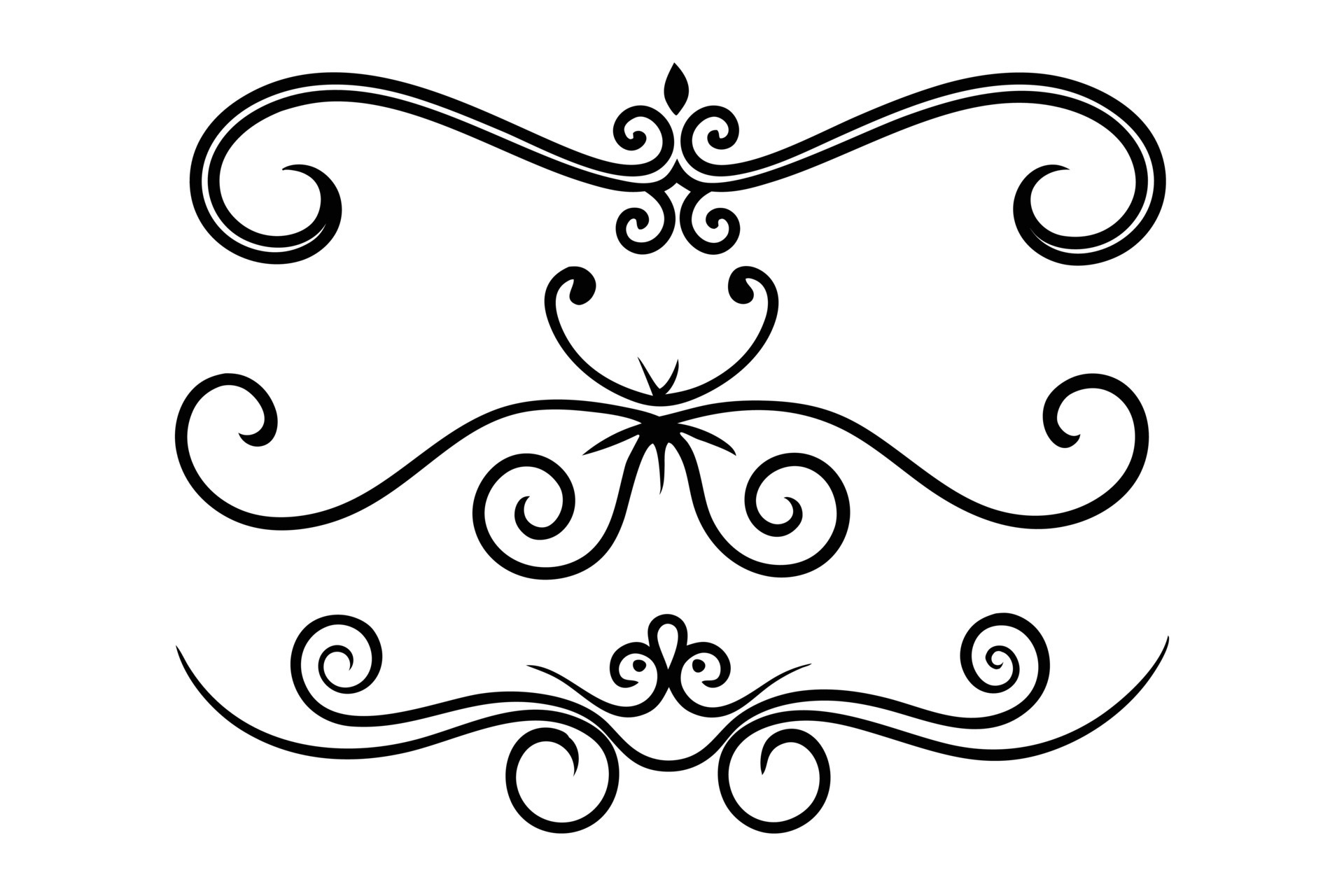 A Set Of Decorative Scroll Designs 50350029 Vector Art At Vecteezy