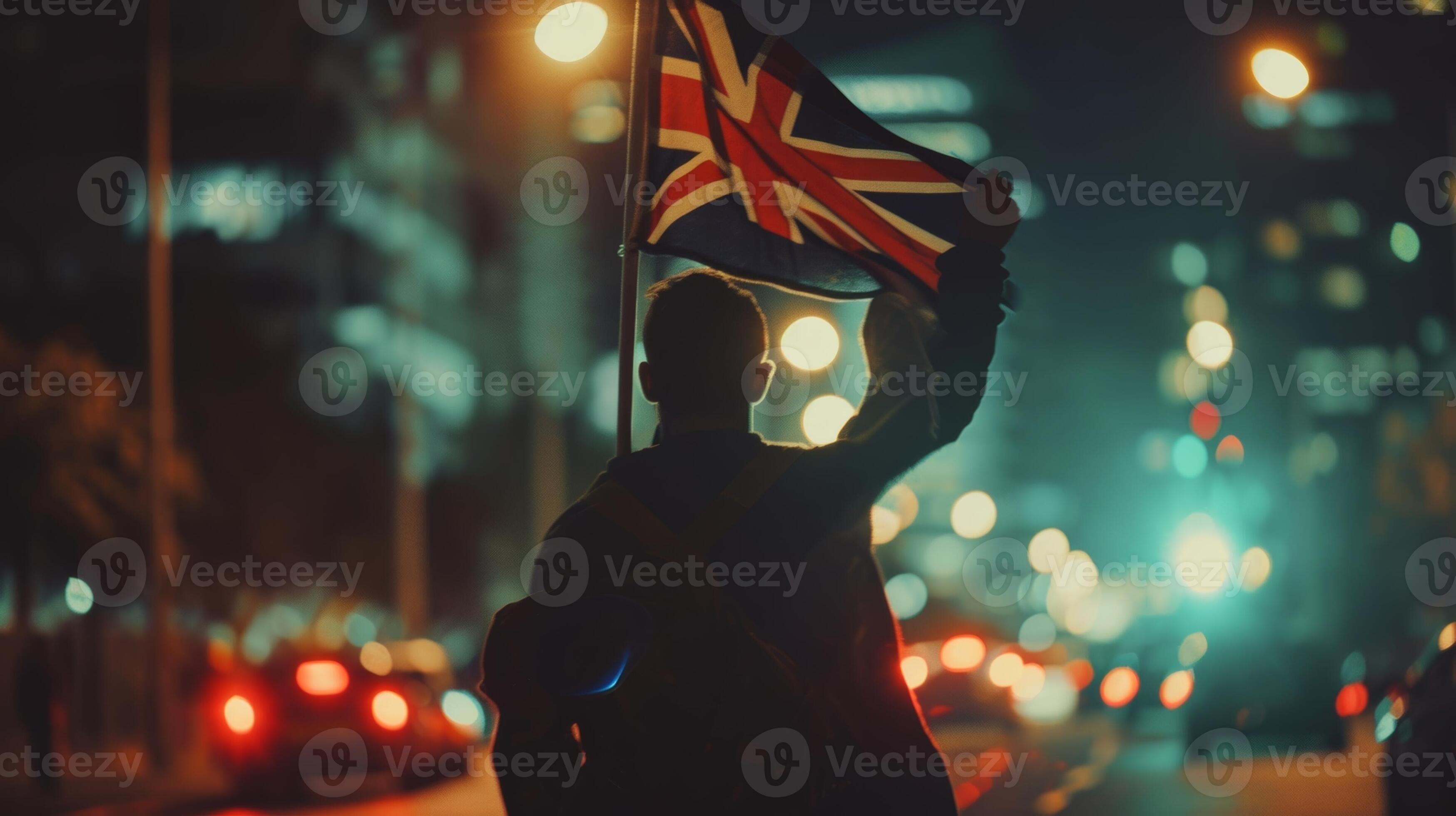 A slowmo shot of the flag being waved with the intense focus and determination of the flagwaver ...