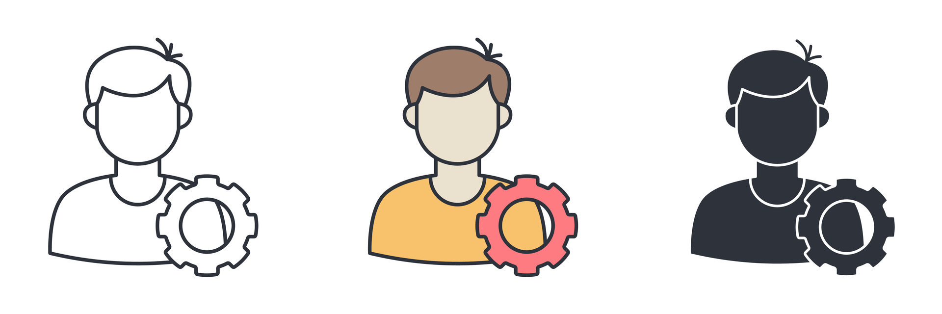 User settings, Account setting icon symbol illustration isolated on ... User settings, Account setting icon symbol illustration isolated on ...