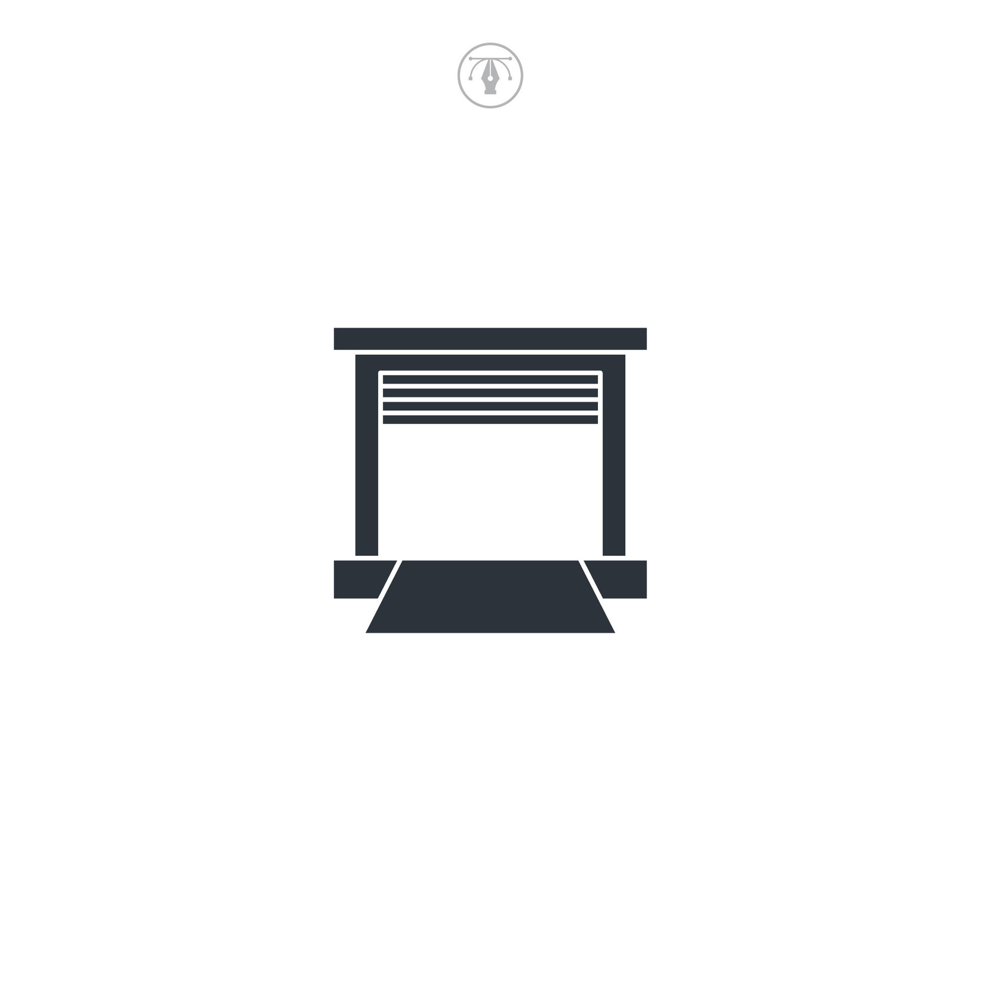 Loading Dock, Warehouse icon symbol illustration isolated on white ...