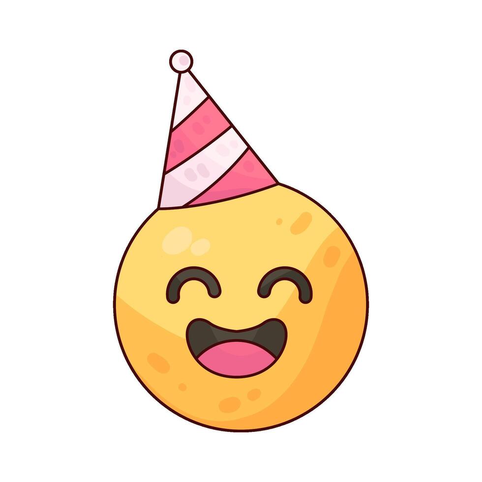 Contento Emoji Vistiendo Cumpleaños Sombrero 50380012 Vector En Vecteezy
