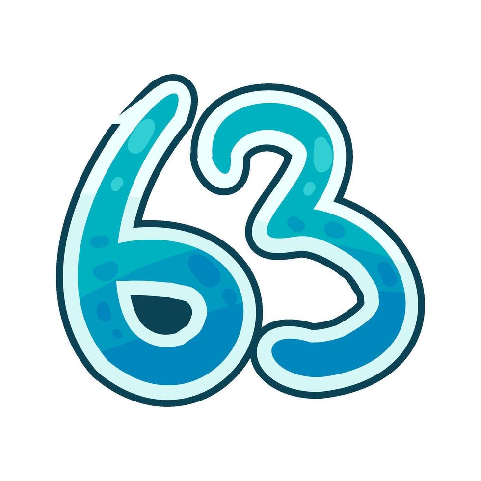Illustration of number 63 50380560 Vector Art at Vecteezy