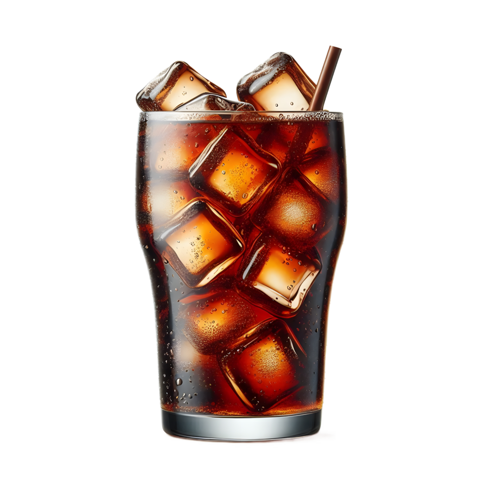 A Glass Of Cola With Ice Cubes 50381113 Png