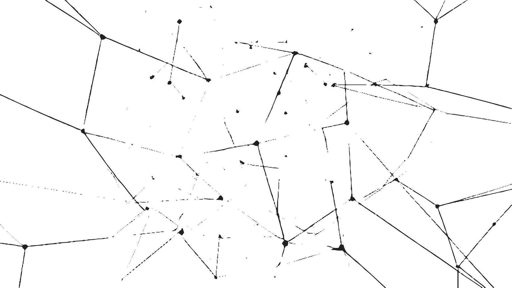 An abstract monochrome pattern with a distressed look, showcasing irregular intersecting lines ...