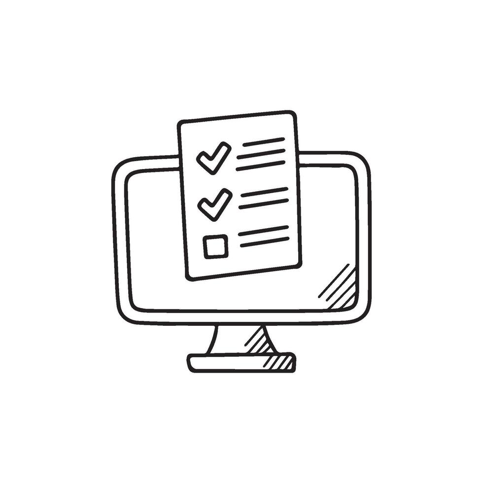 simple illustration of computer screen with document list 50382842 ...