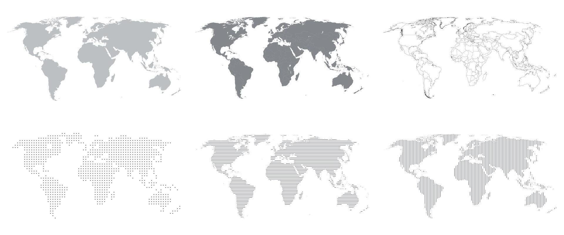 Set of World Maps 50389575 Vector Art at Vecteezy