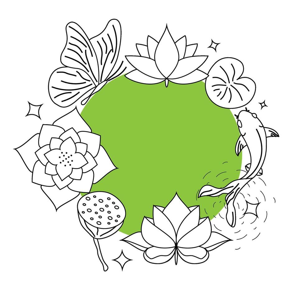 Round Lotus Floral, Line Art Illustration 50414336 Vector Art at Vecteezy Round Lotus Floral, Line Art Illustration 50414336 Vector Art at Vecteezy