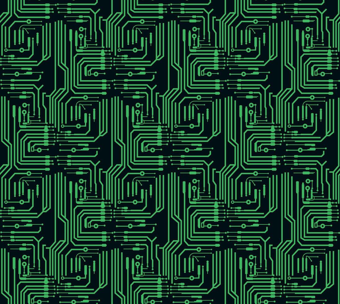 circuit board seamless pattern green color backround 50416496 Vector ...
