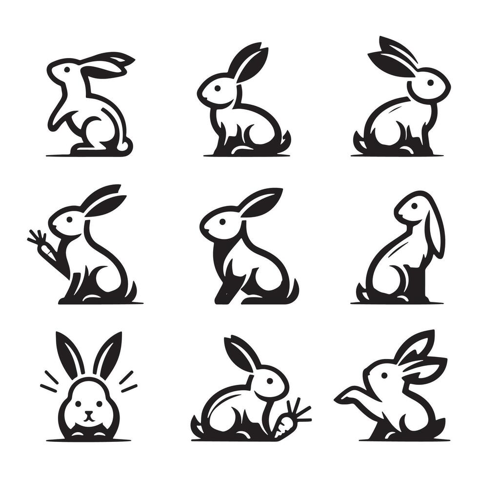 Rabbit icons set 50423897 Vector Art at Vecteezy