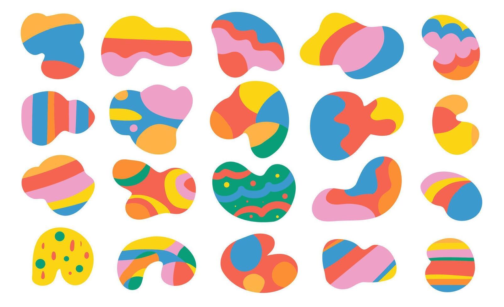 Irregular blob colorful funny bright shape asymmetric elements. illustration set. 50426813 ...
