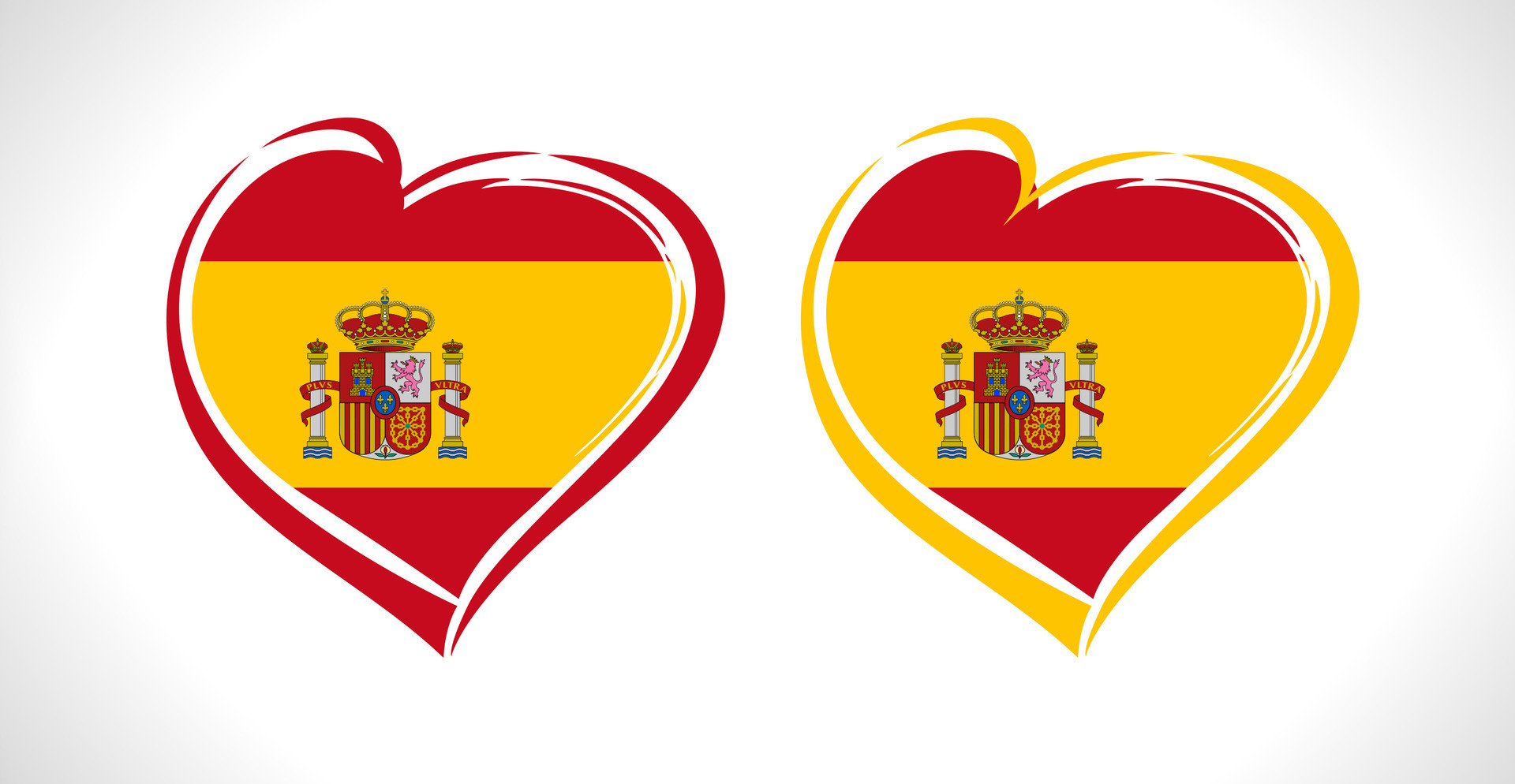 conjunto Si creativo Español corazones. yo amor España logo idea. rojo ...